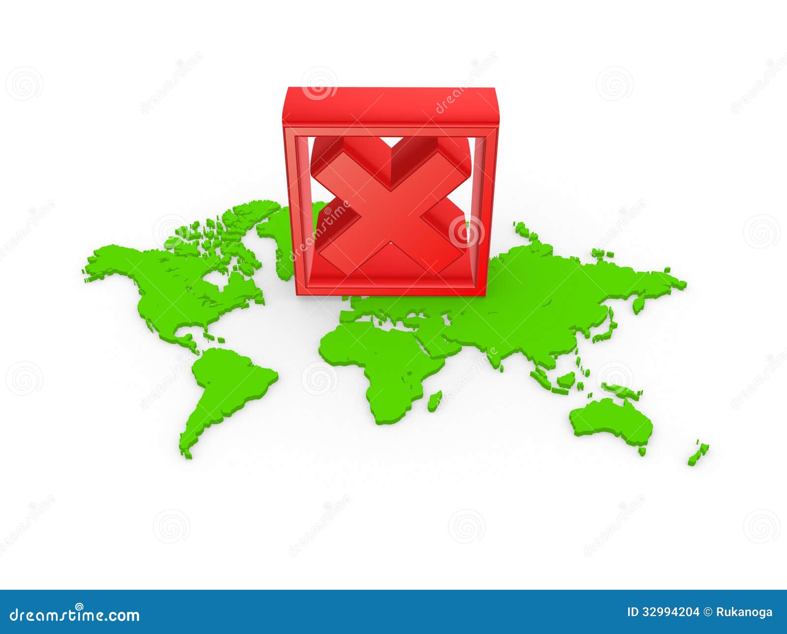 Marca De La Cruz Roja En Un Mapa. Stock de ilustración - Ilustración de ...