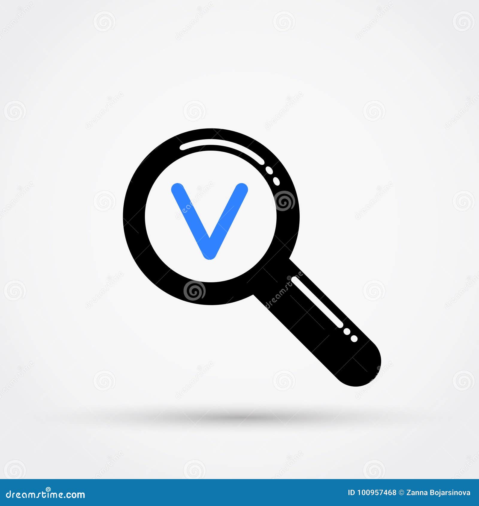 Marca De Verificação Sob O ícone Da Lupa Ilustração do Vetor ...