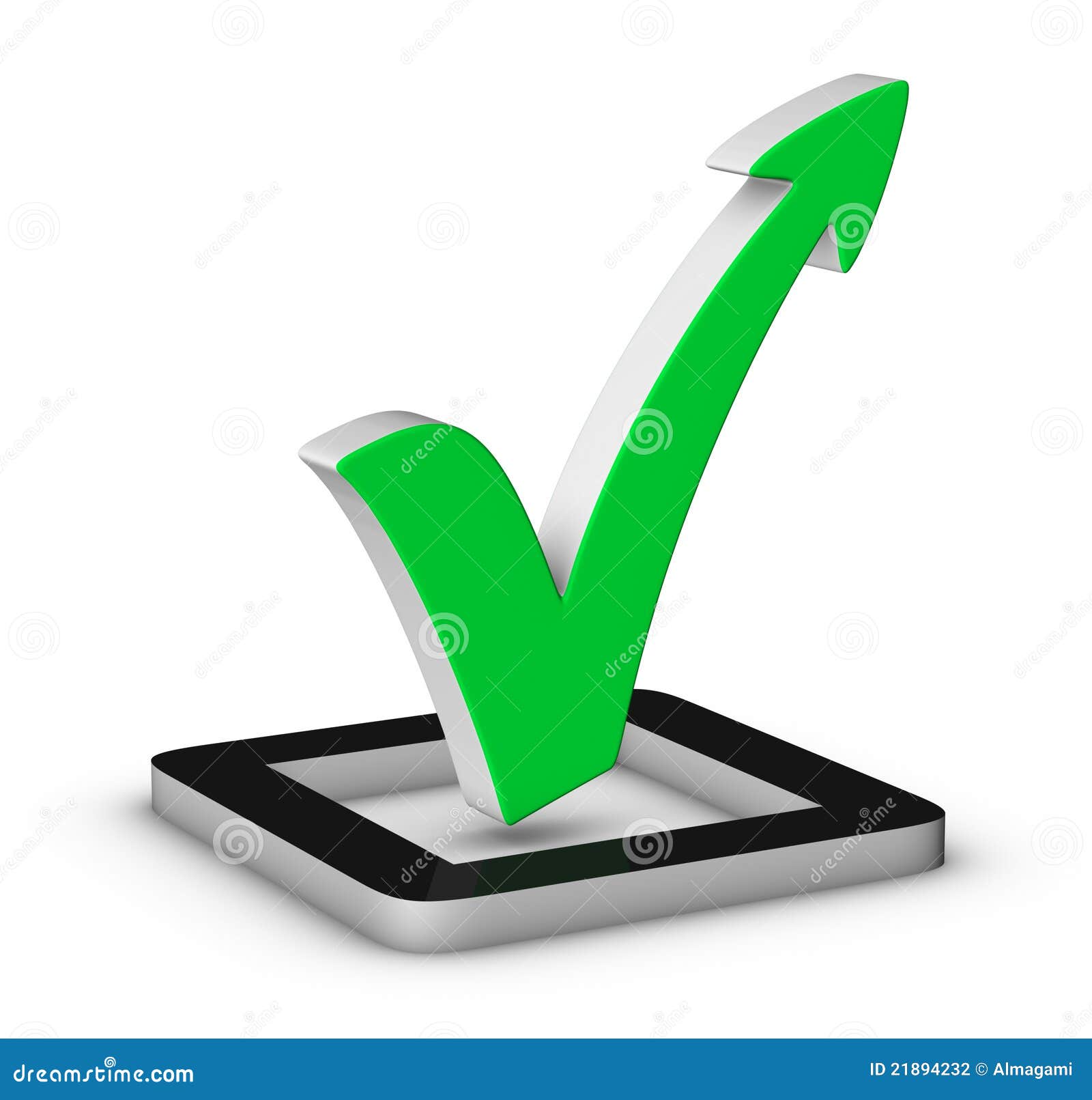 Marca De Verificación Verde Con La Flecha Stock de ilustración ...