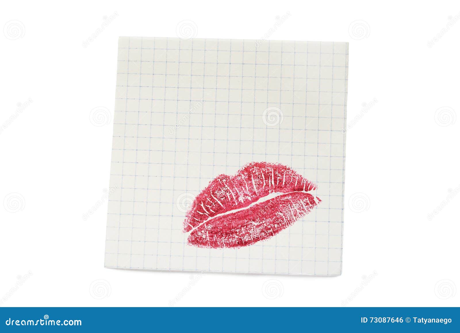 Marca del beso en el papel foto de archivo. Imagen de pegatina - 73087646