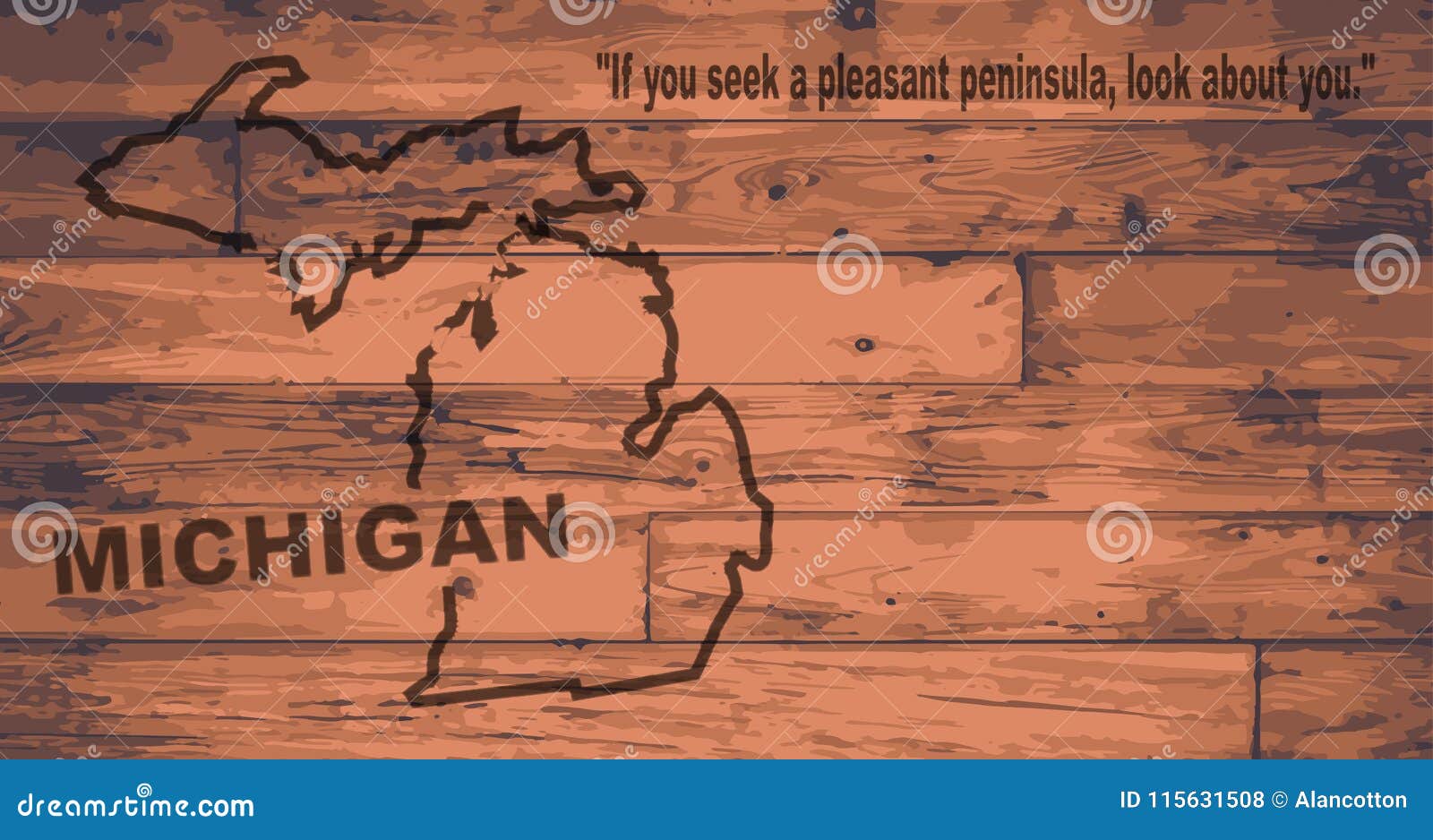 Marca del mapa de Michigan ilustración del vector. Ilustración de ...