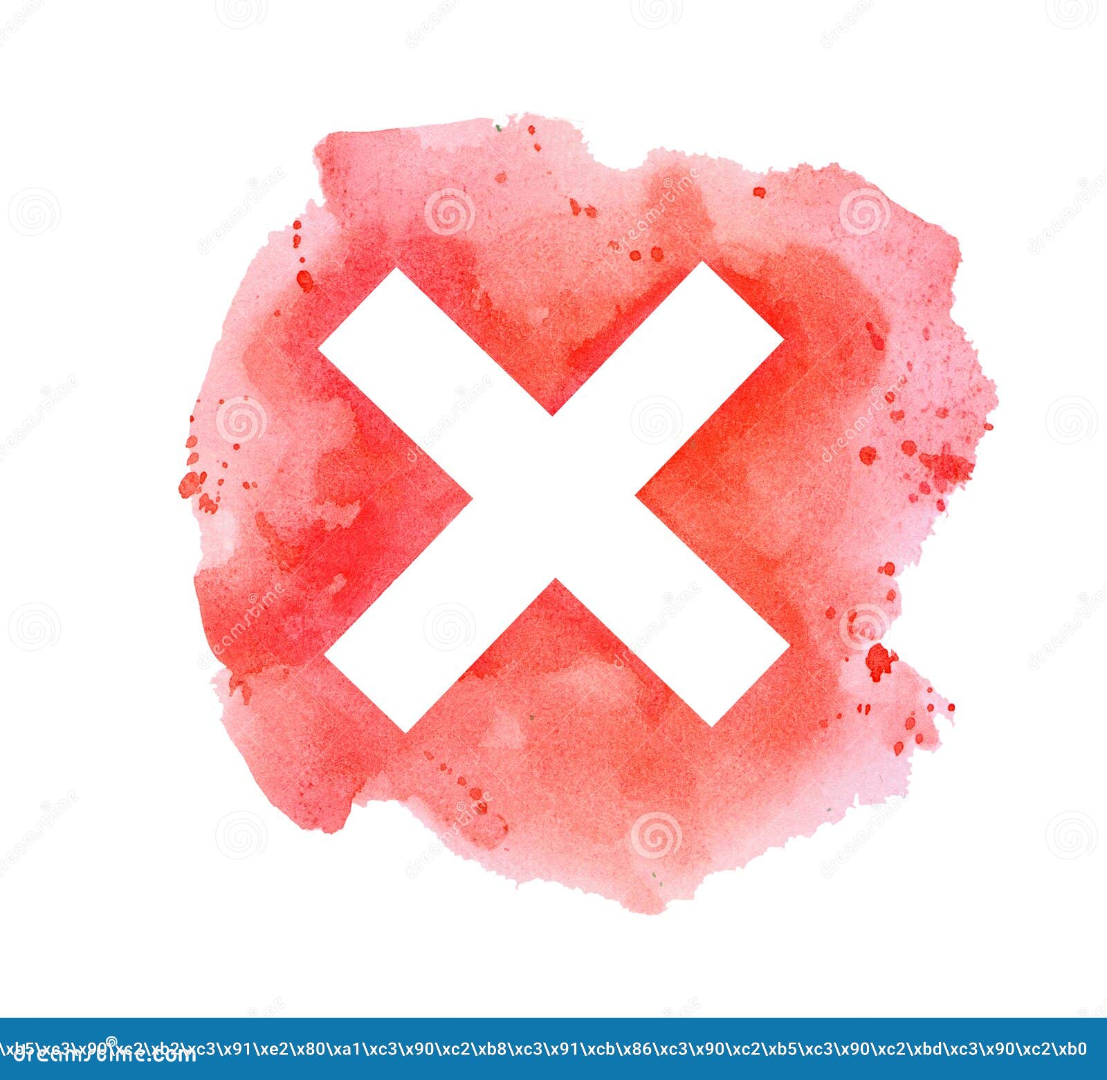 Marca x pintada en blanco stock de ilustración. Ilustración de error ...
