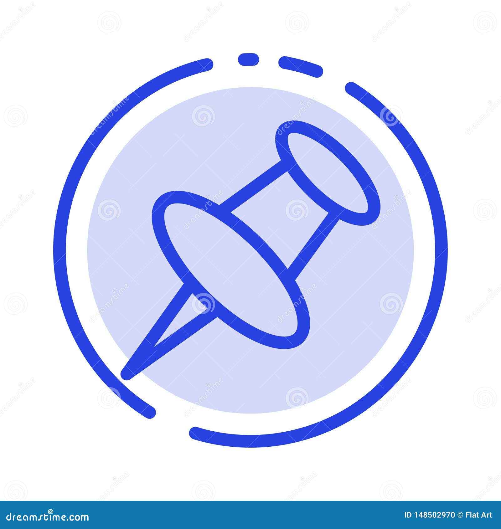 Marcador, Pin, Icono De Mark Blue Dotted Line Line Ilustración del ...