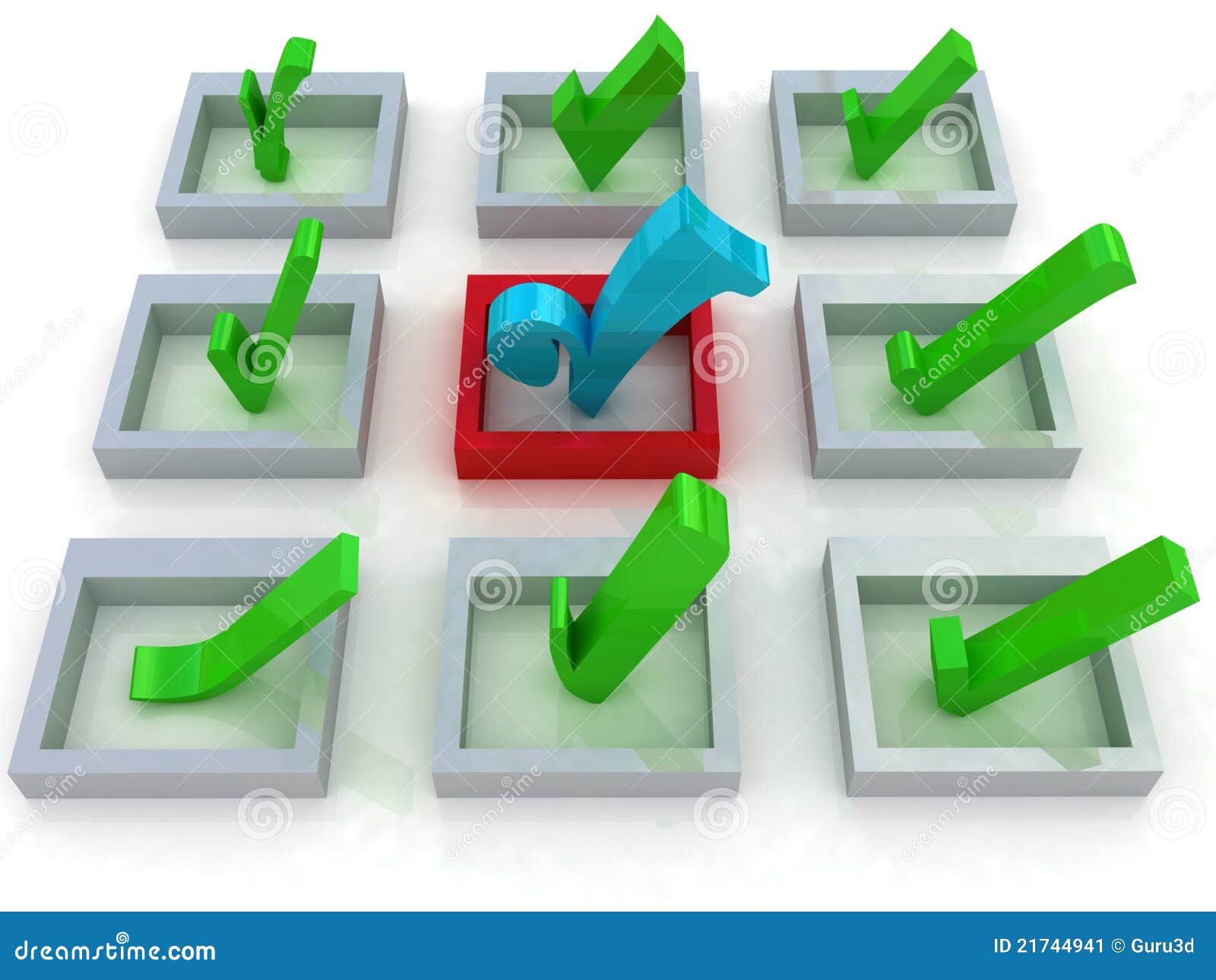 Marcas de cotejo 3d stock de ilustración. Ilustración de respuesta ...