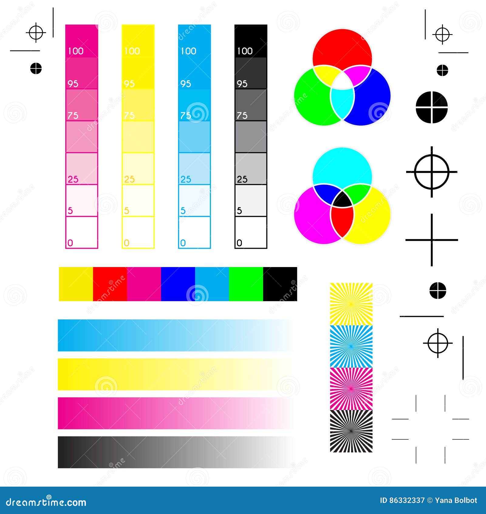 Marcas de impresora ilustración del vector. Ilustración de calibre ...