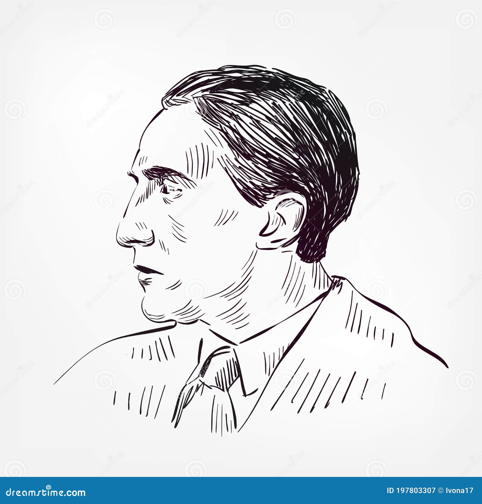 Marcel Duchamp Vector Sketch Illustration Famous Editorial Photography ...