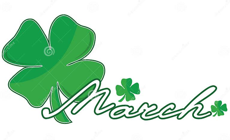March stock vector. Illustration of clovers, decorations - 16437402