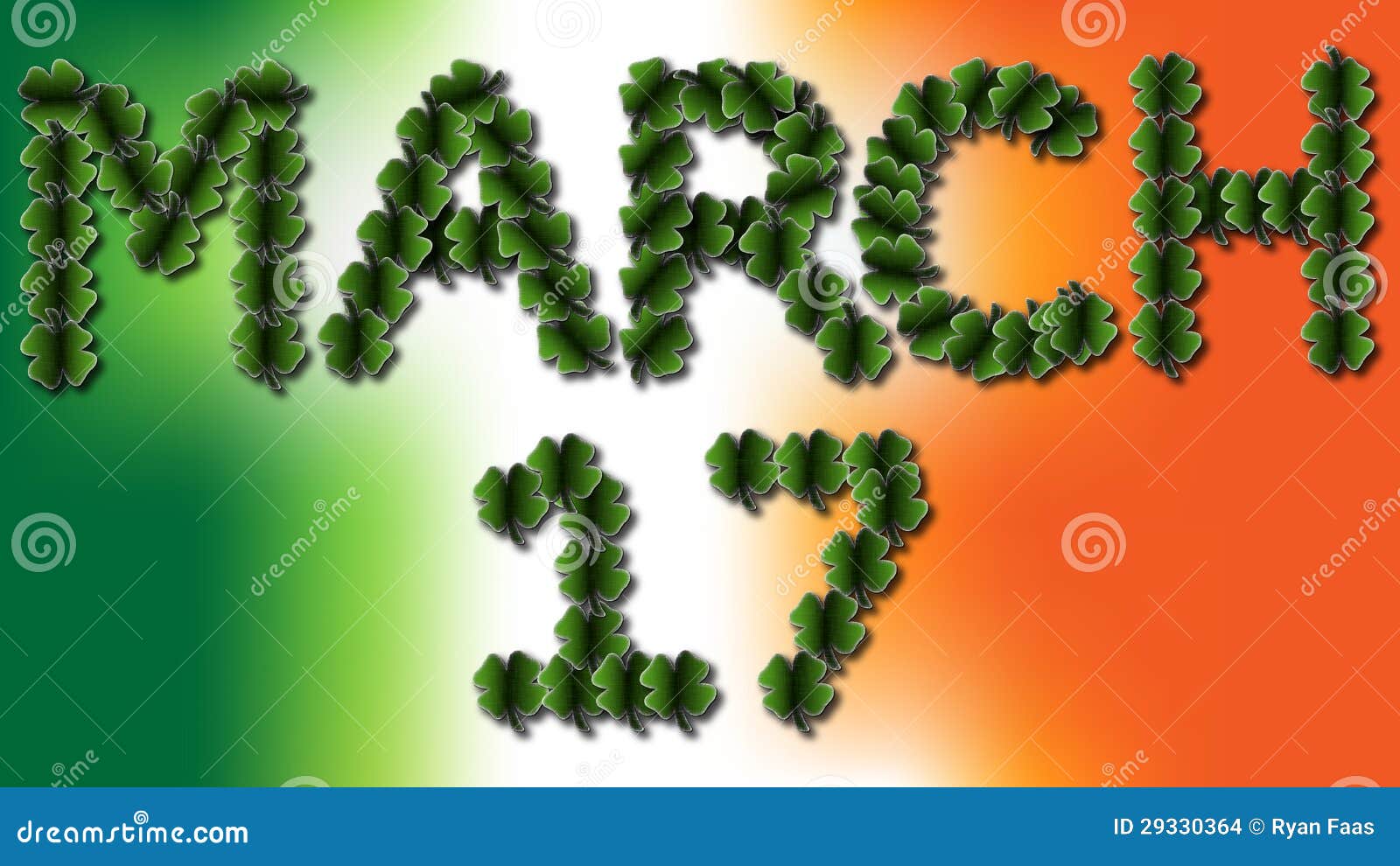 March 17 Irish Clovers stock illustration. Illustration of white - 29330364