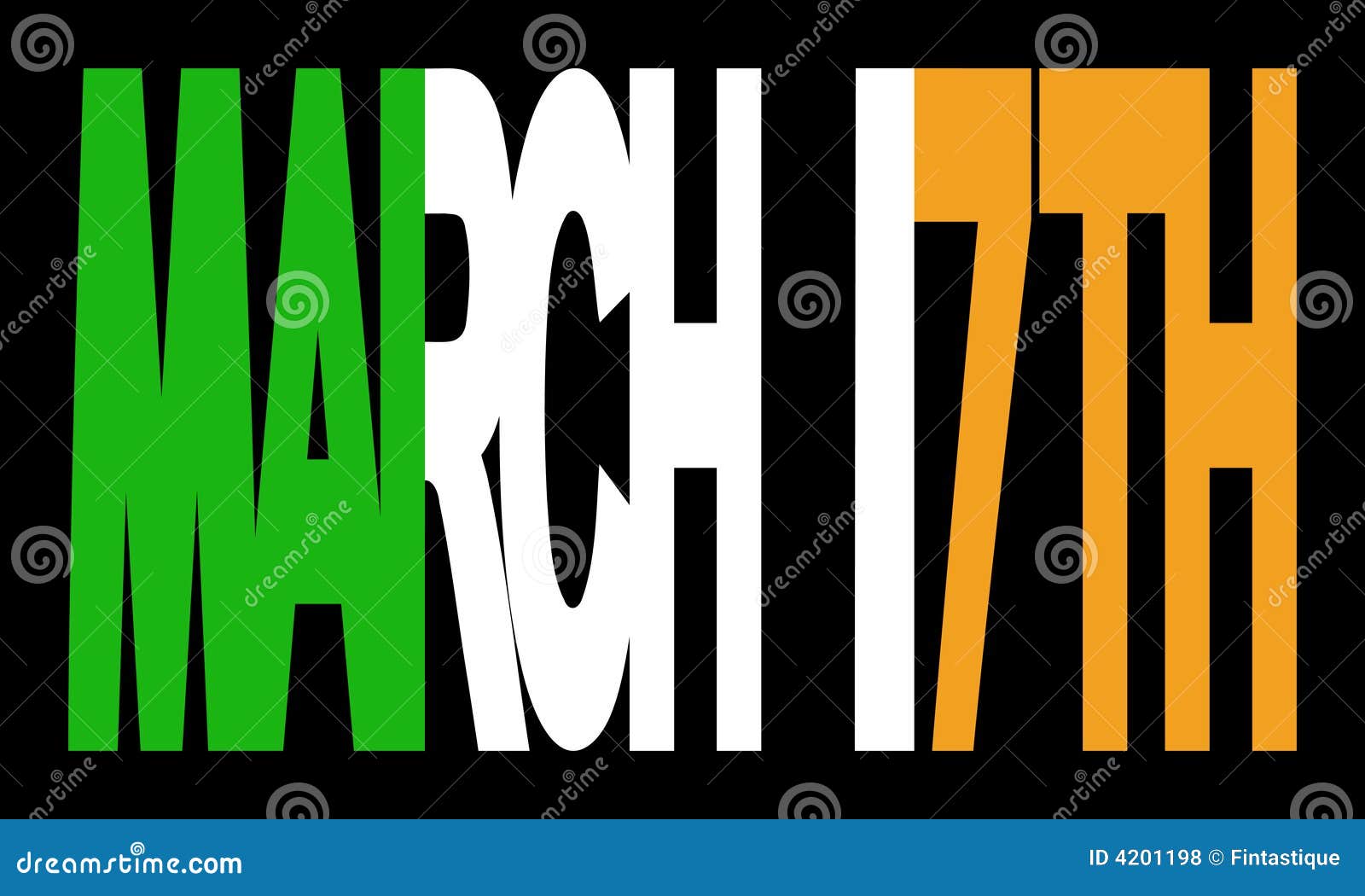 March 17th with Irish flag stock vector. Illustration of orange - 4201198