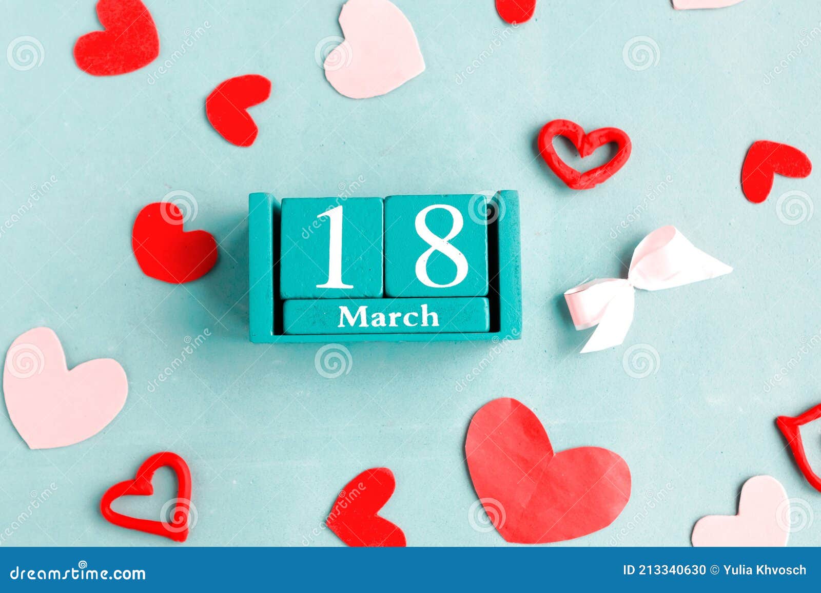March 18. Blue Cube Calendar with Month Date Stock Photo - Image of ...