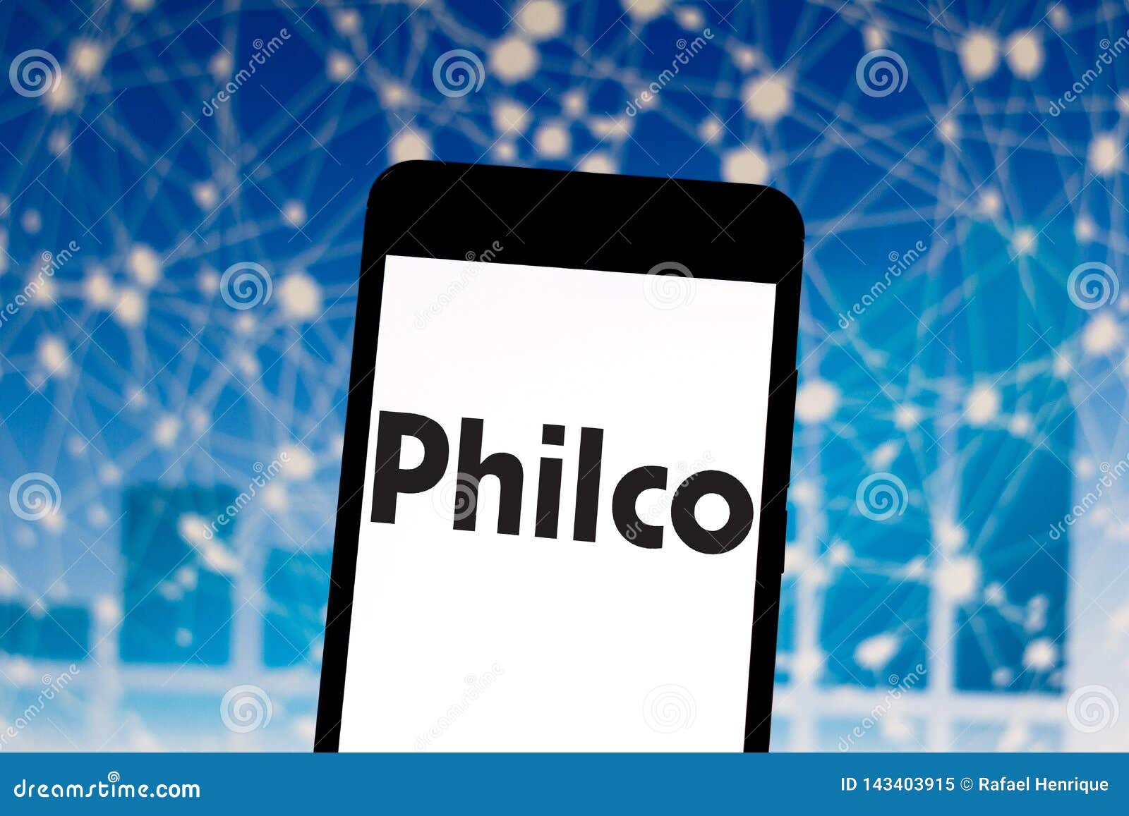 Philco Logo on the Mobile Device. Philco is a US Electronics Company ...