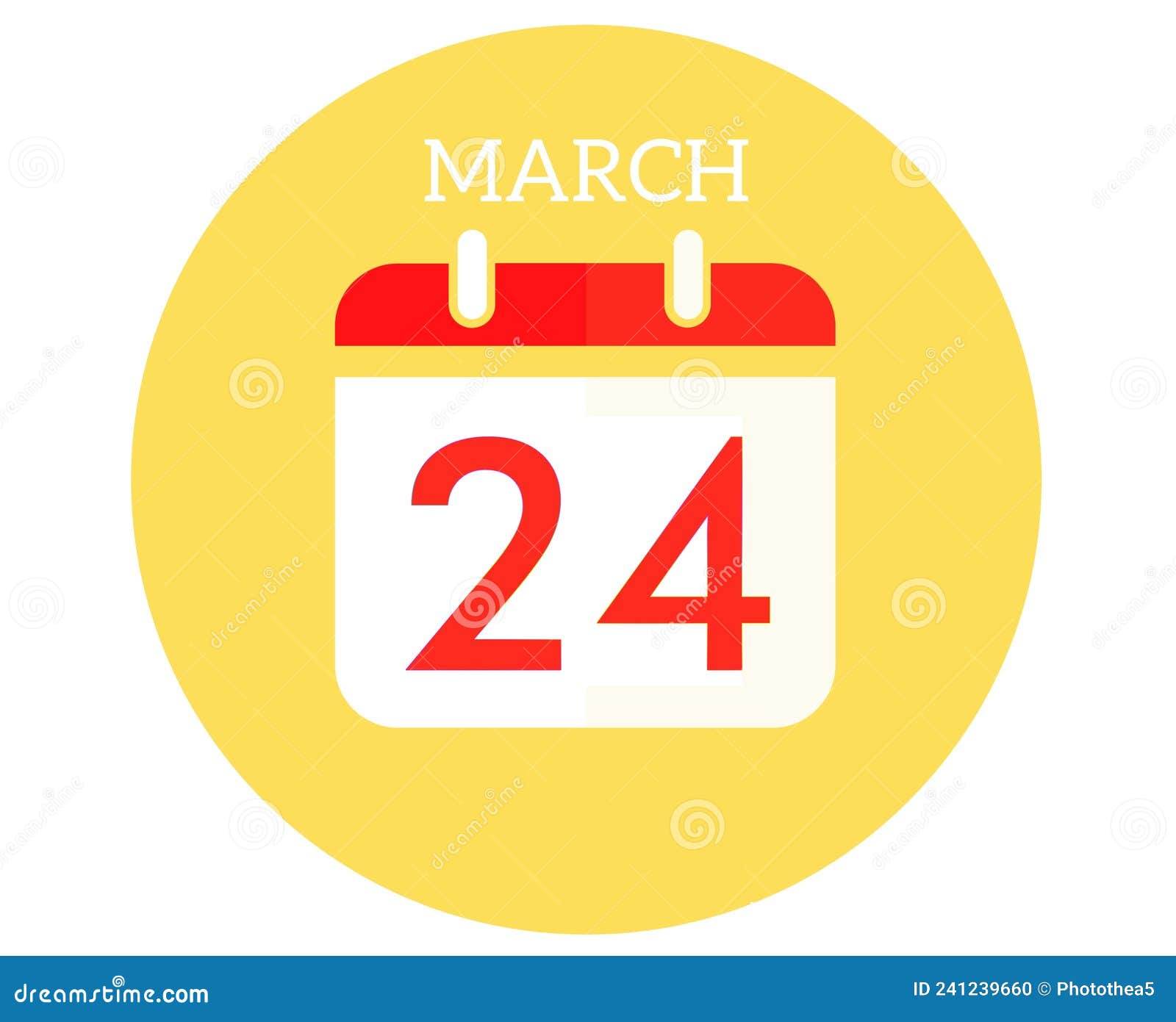 March 24 Calendar Flat Icon Stock Illustration - Illustration of ...