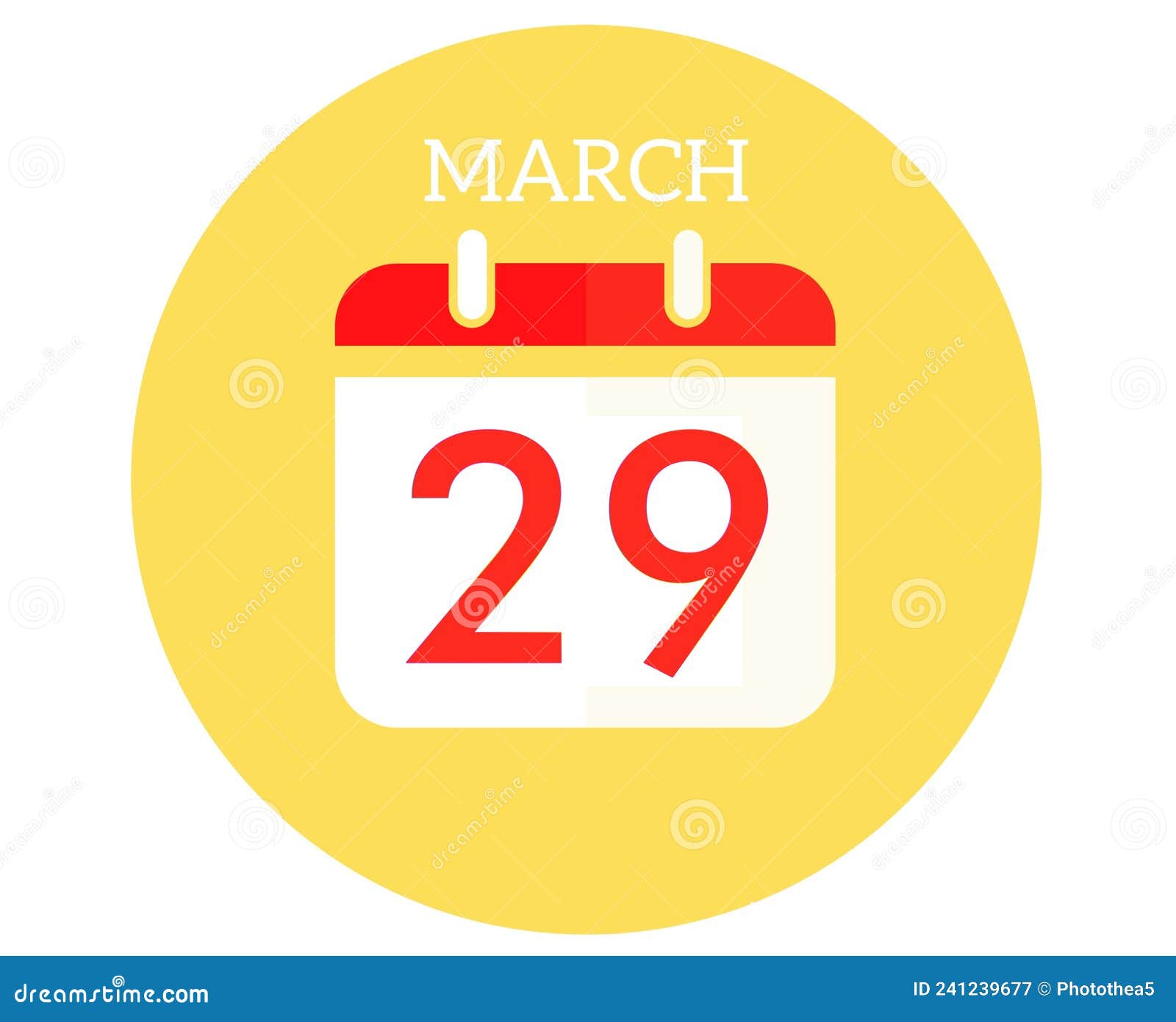 March 29 Calendar Flat Icon Stock Illustration - Illustration of white ...
