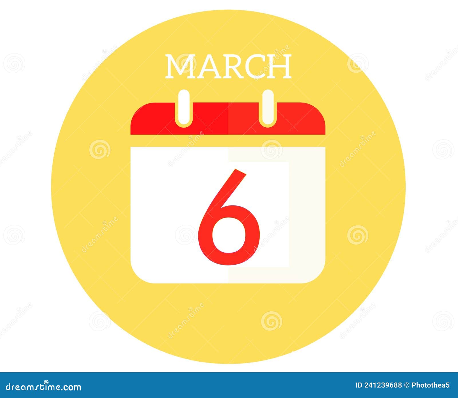 March 6 calendar flat icon stock illustration. Illustration of icon ...