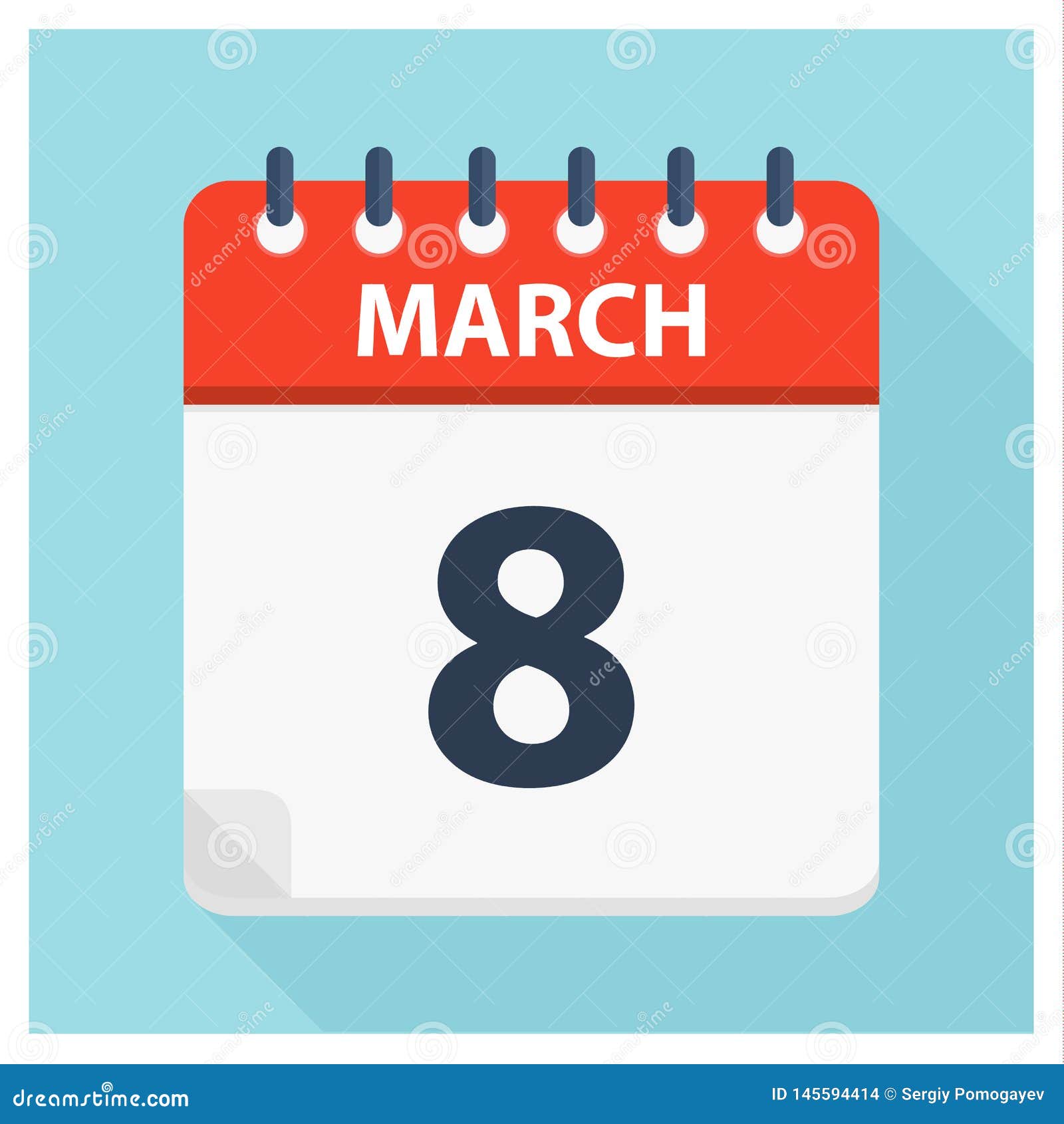 March 8 - Calendar Icon - Calendar Design Template Stock Illustration ...