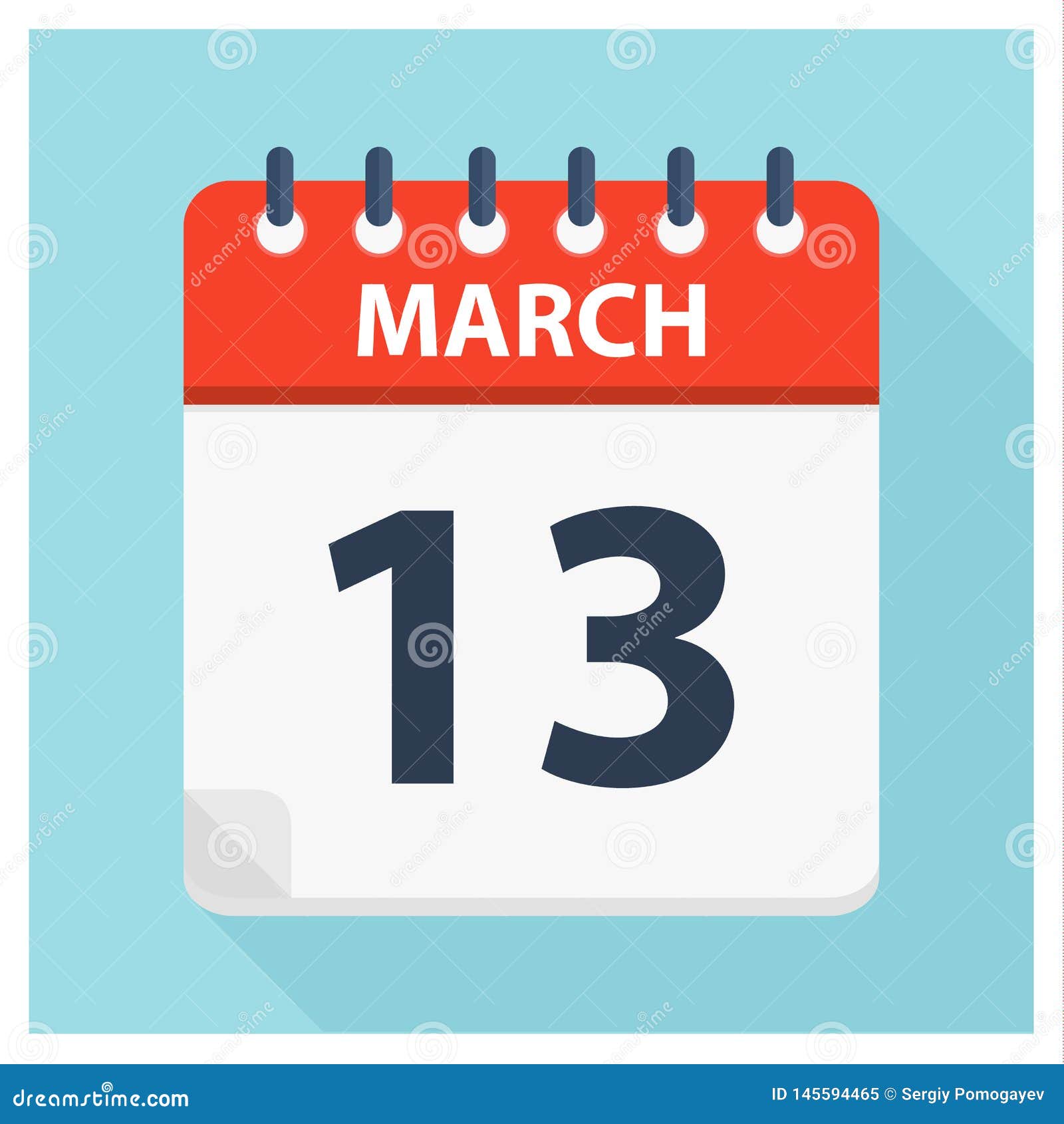 March 13 - Calendar Icon - Calendar Design Template Stock Illustration ...