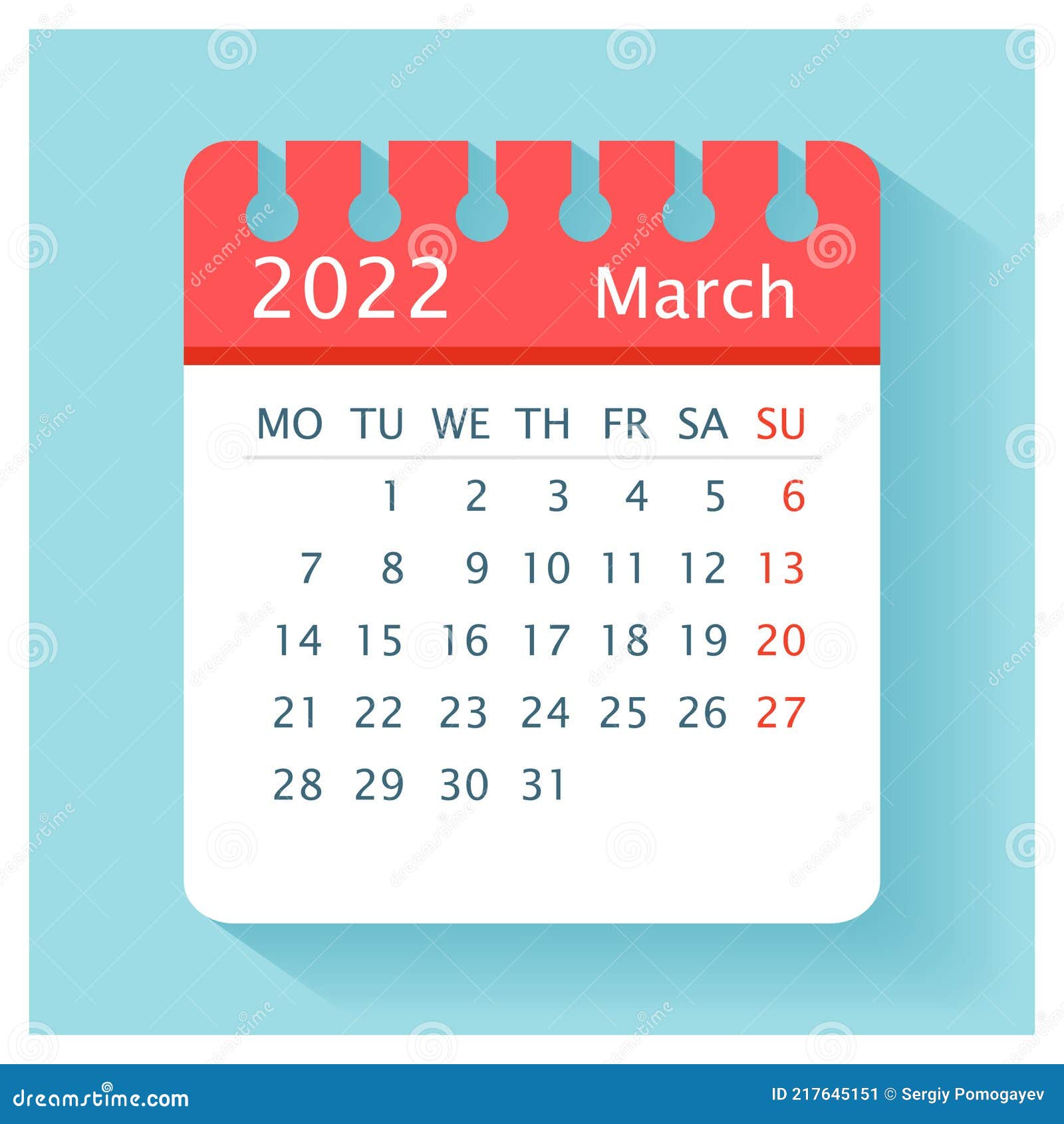 March 2022 - Calendar Icon stock vector. Illustration of backgrounds ...