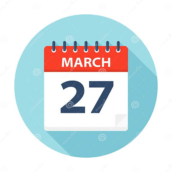 March 27 - Calendar Icon stock illustration. Illustration of 2022 ...