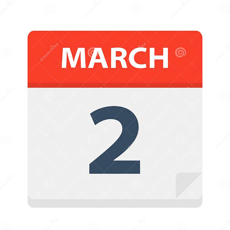 March 2 - Calendar Icon stock illustration. Illustration of plan ...