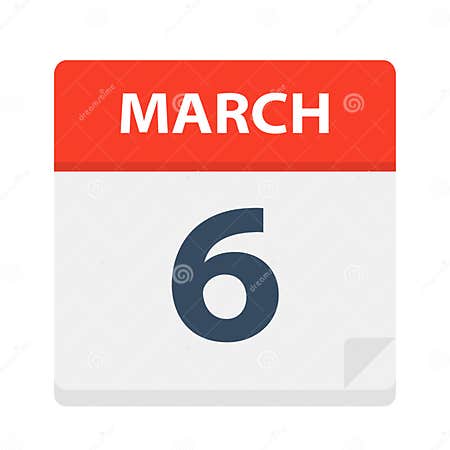 March 6 - Calendar Icon stock illustration. Illustration of march ...