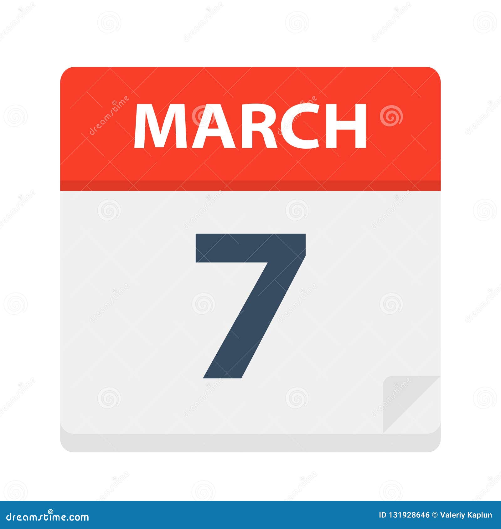 March 7 - Calendar Icon stock illustration. Illustration of gray ...