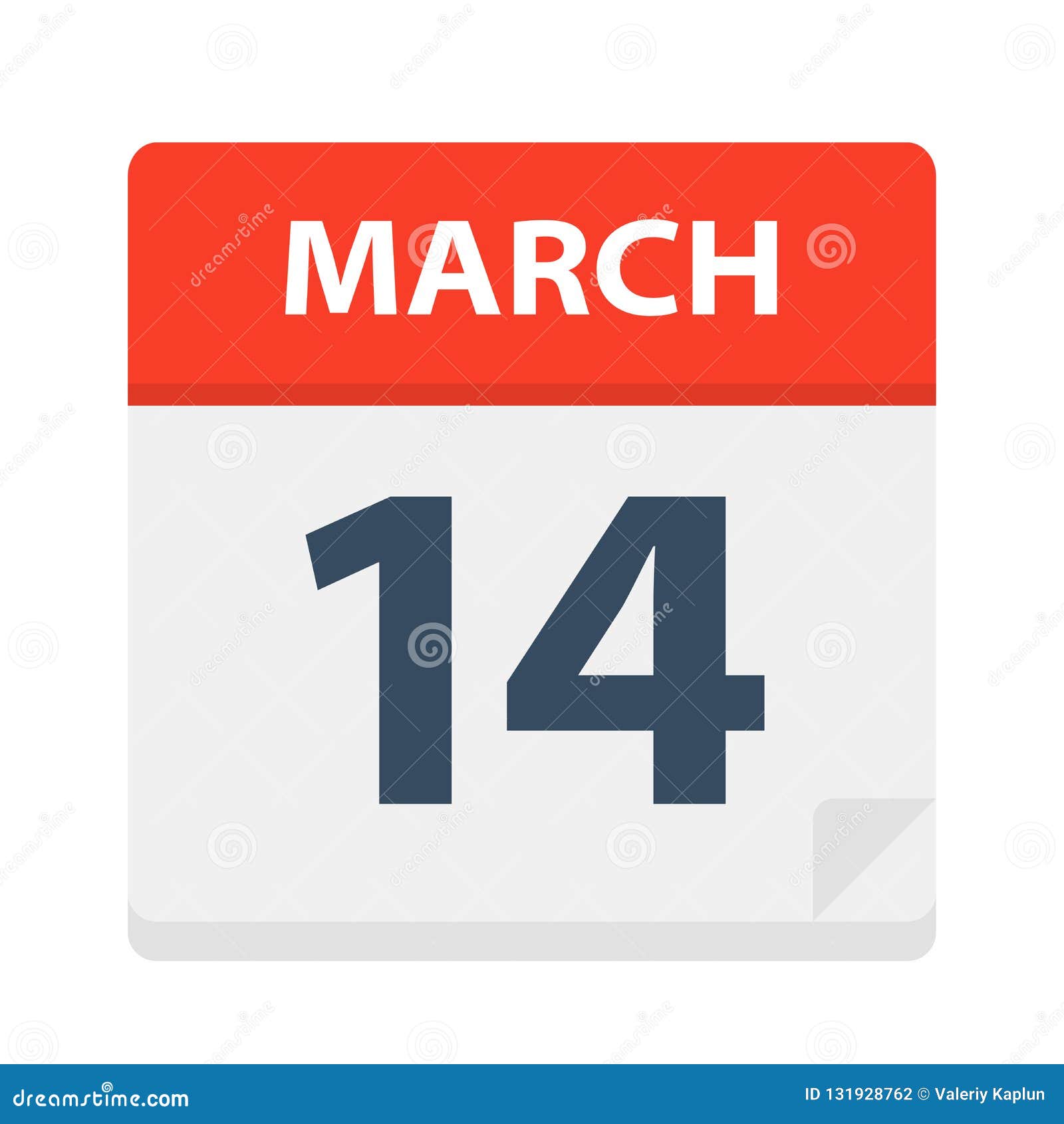 March 14 - Calendar Icon stock illustration. Illustration of paper ...