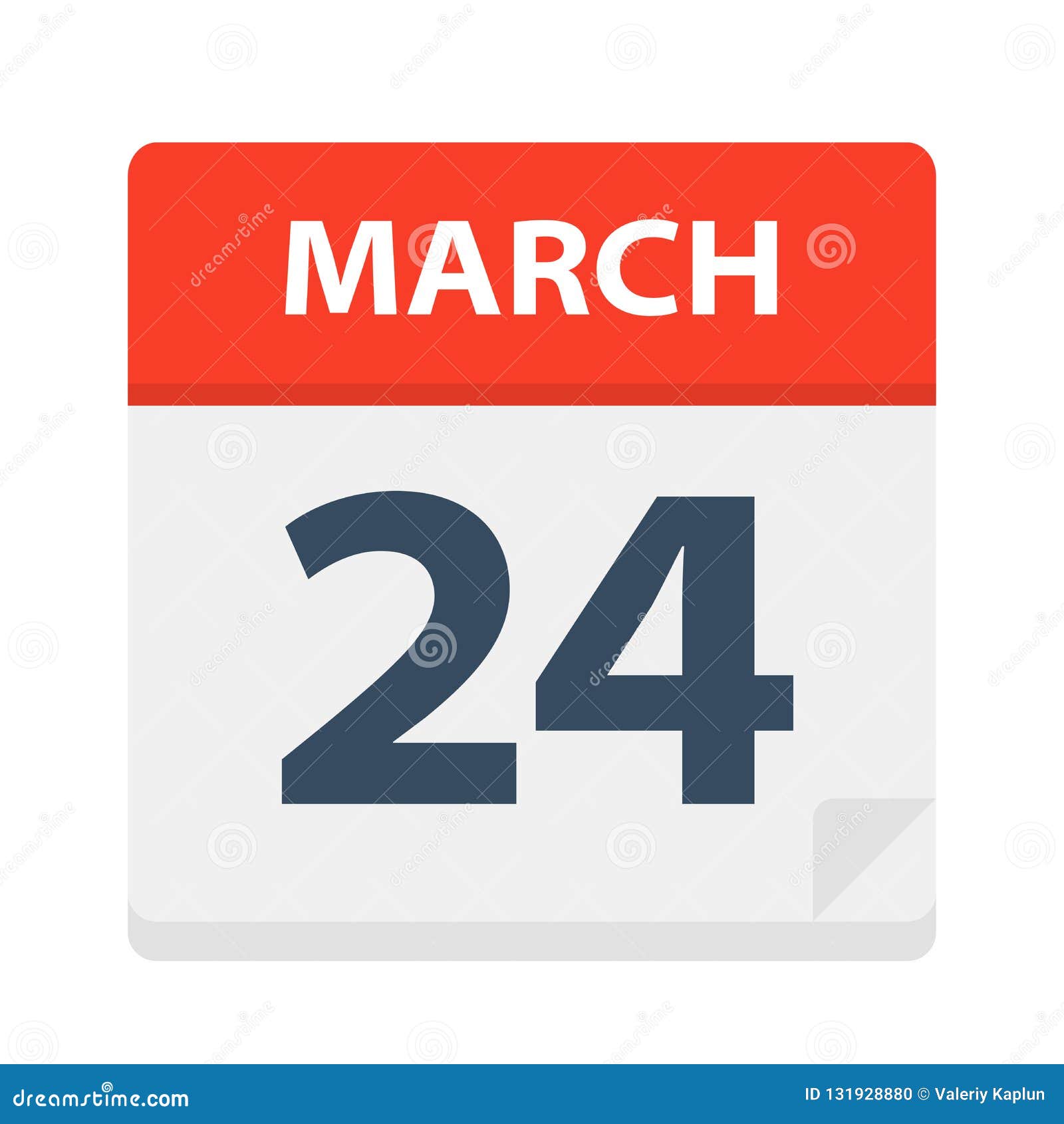 March 24 - Calendar Icon stock illustration. Illustration of today ...