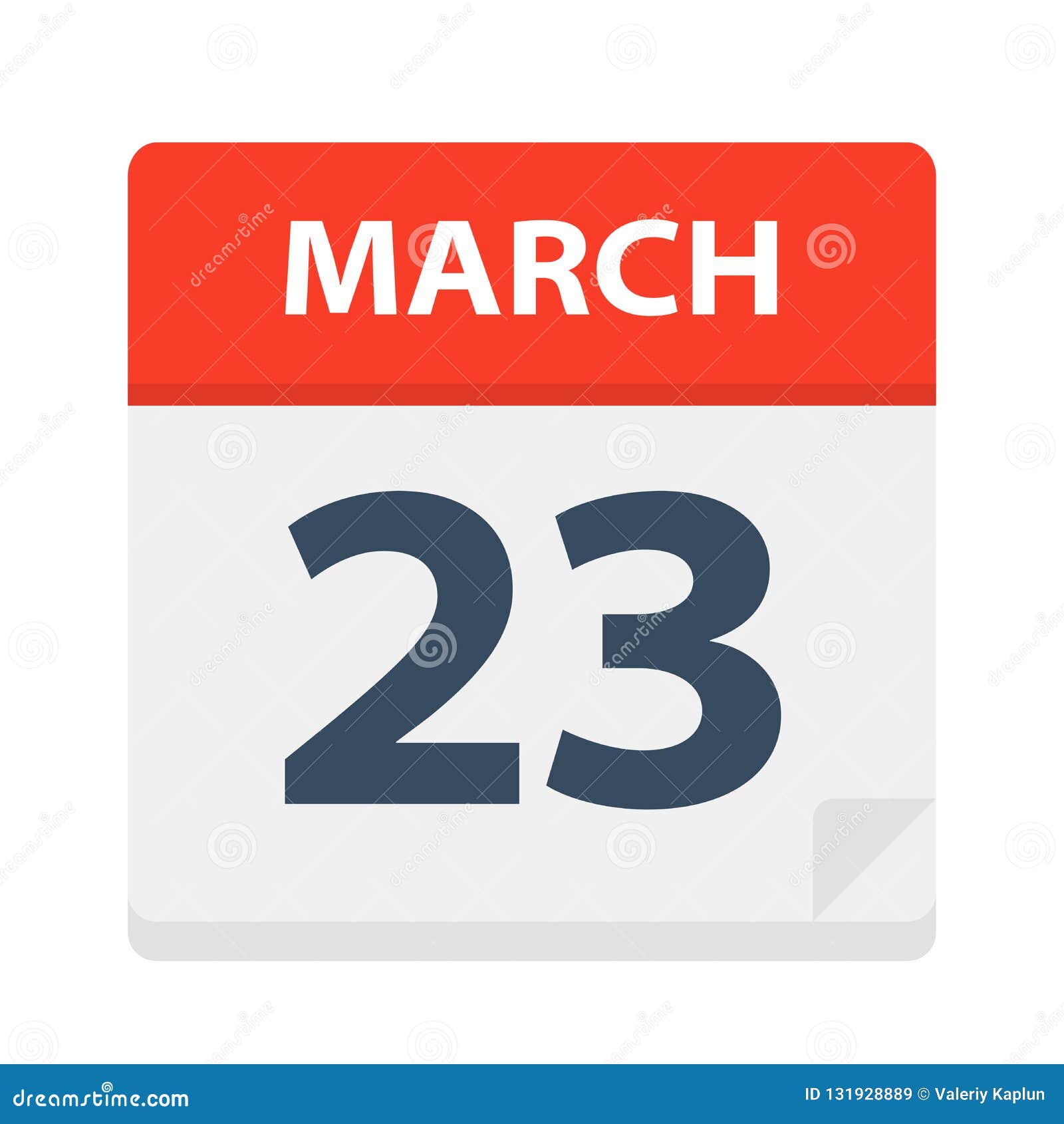 March 23 - Calendar Icon stock illustration. Illustration of gray ...