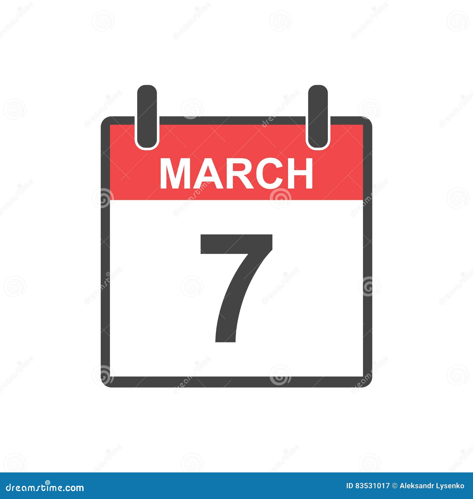 March 7 calendar icon. stock vector. Illustration of clip - 83531017
