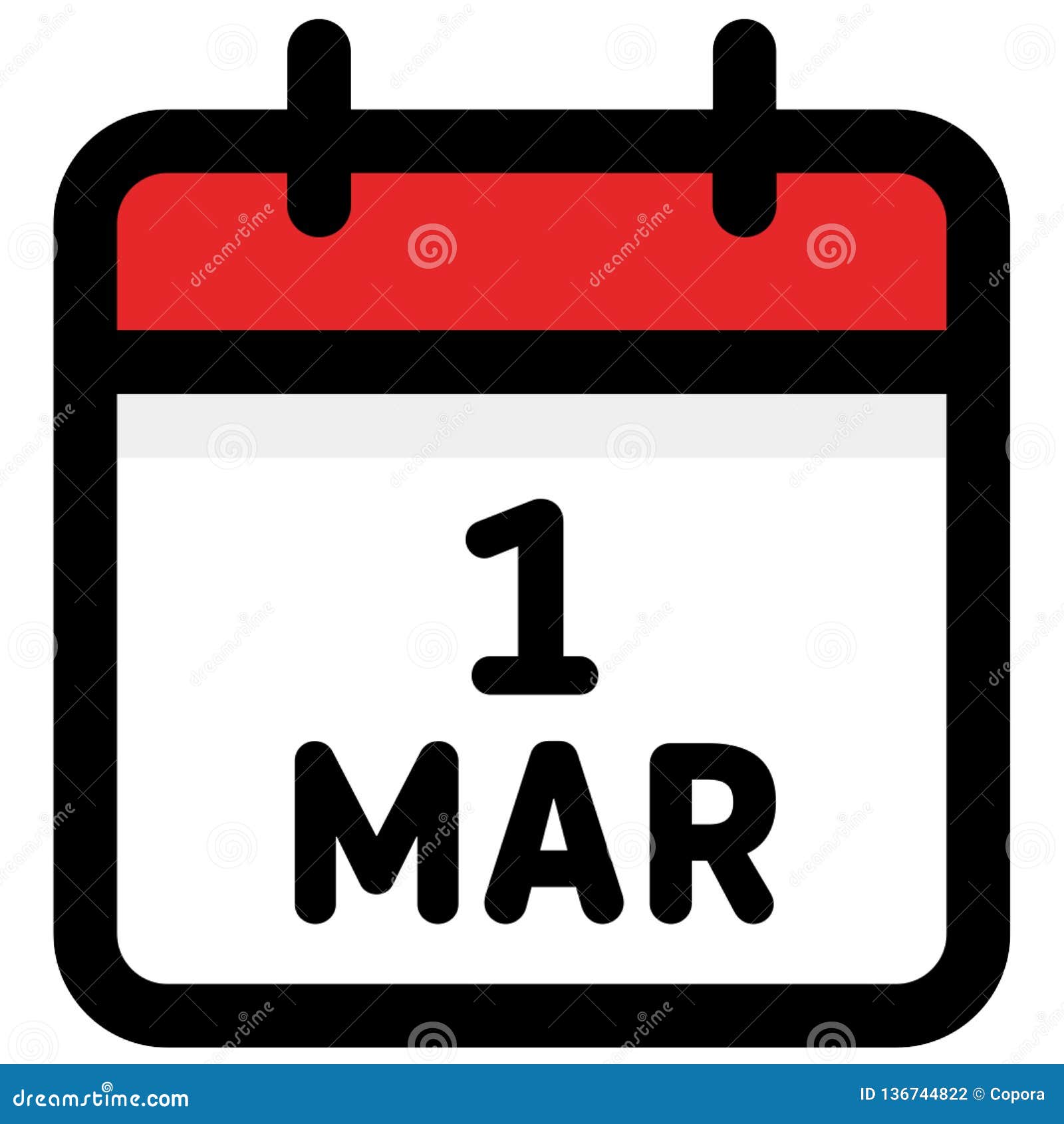 1. March - Calendar Icon - Vector Illustration Stock Vector ...