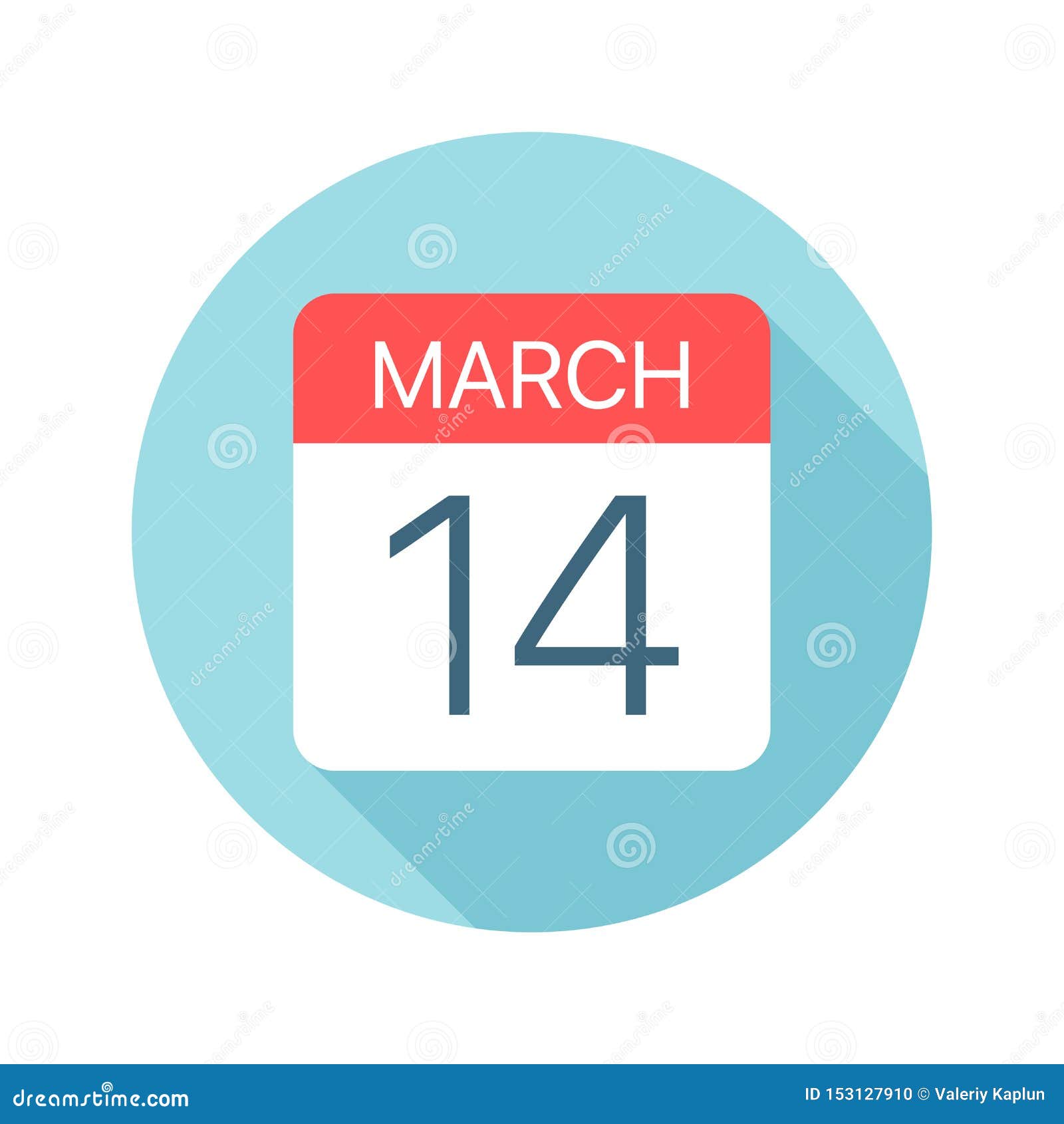March 14 - Calendar Icon. Vector Illustration of One Day of Month Stock ...