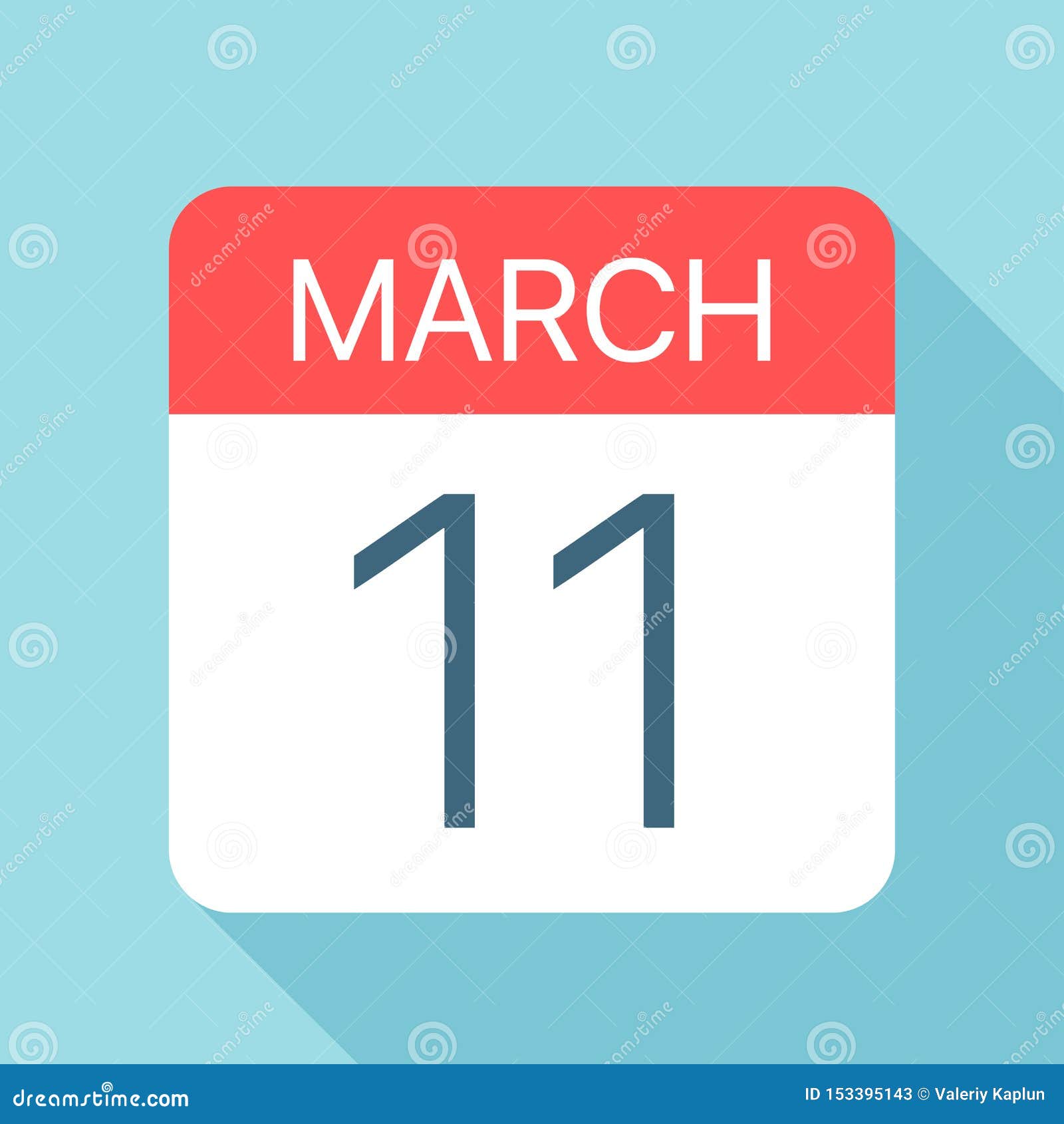 March 11 - Calendar Icon. Vector Illustration of One Day of Month Stock ...