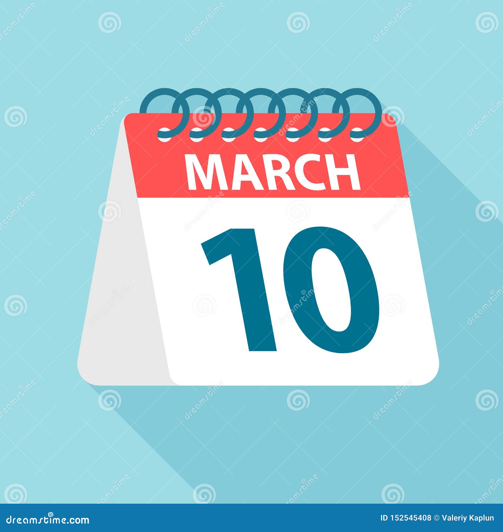 March 10 - Calendar Icon. Vector Illustration of One Day of Month ...