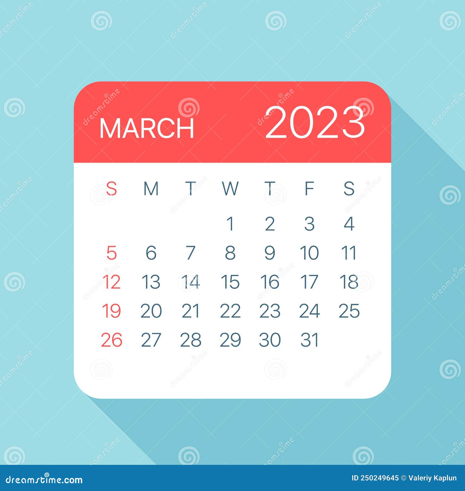 March 2023 Calendar Leaf - Vector Illustration Stock Illustration ...
