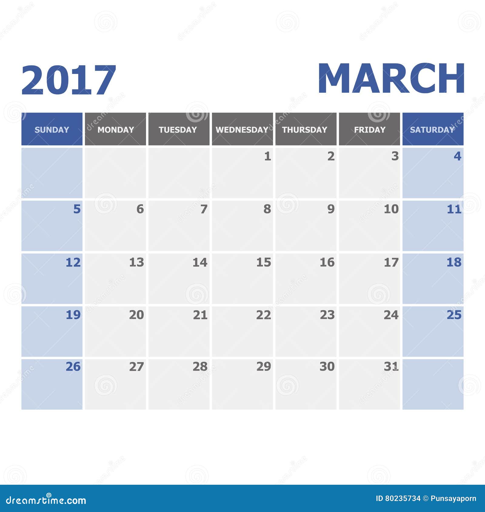 2017 MARCH Calendar Planner Design. Royalty-Free Stock Image ...