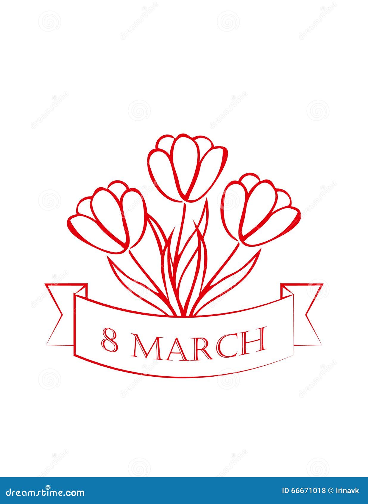 8 March Card. Sketch. Vector. Stock Vector - Illustration of petal ...