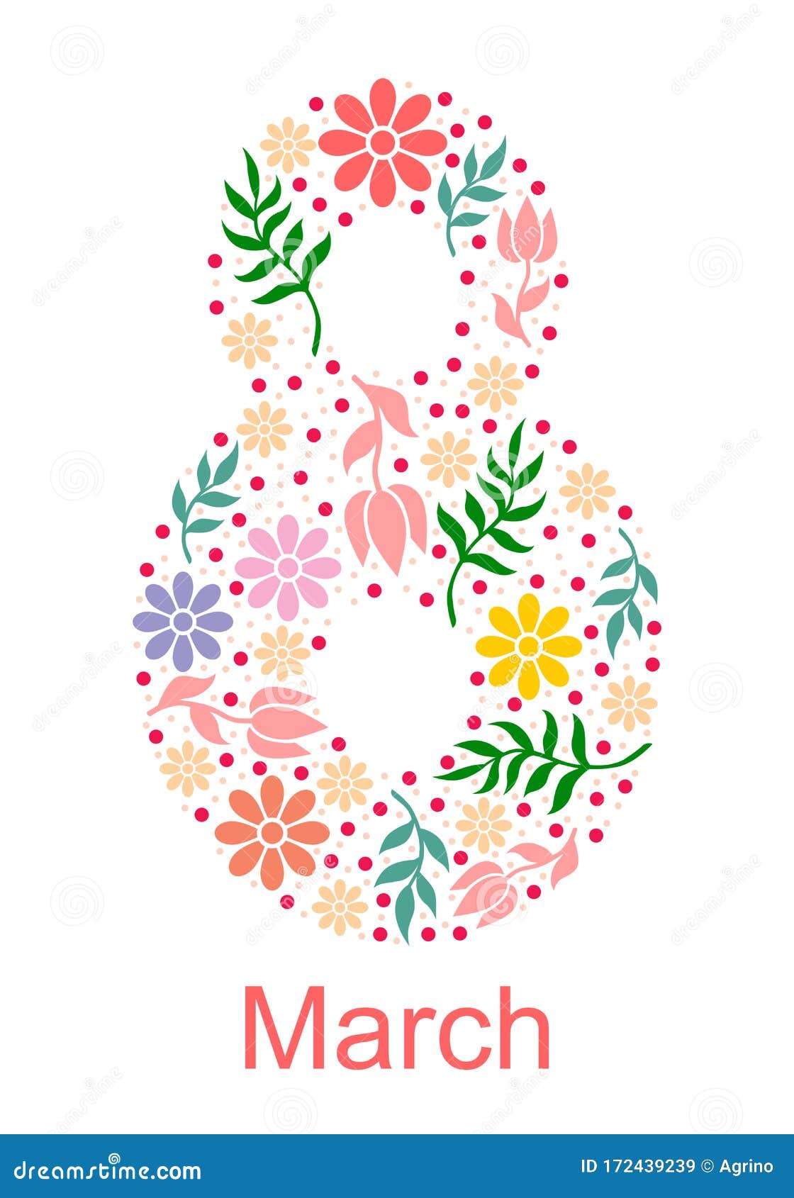 8 march card stock vector. Illustration of graphics - 172439239