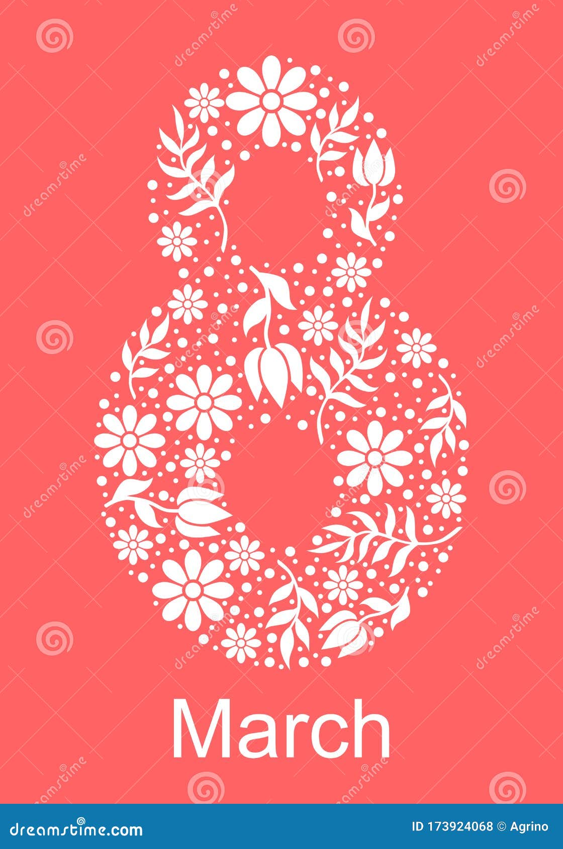 8 march card stock vector. Illustration of ornament - 173924068