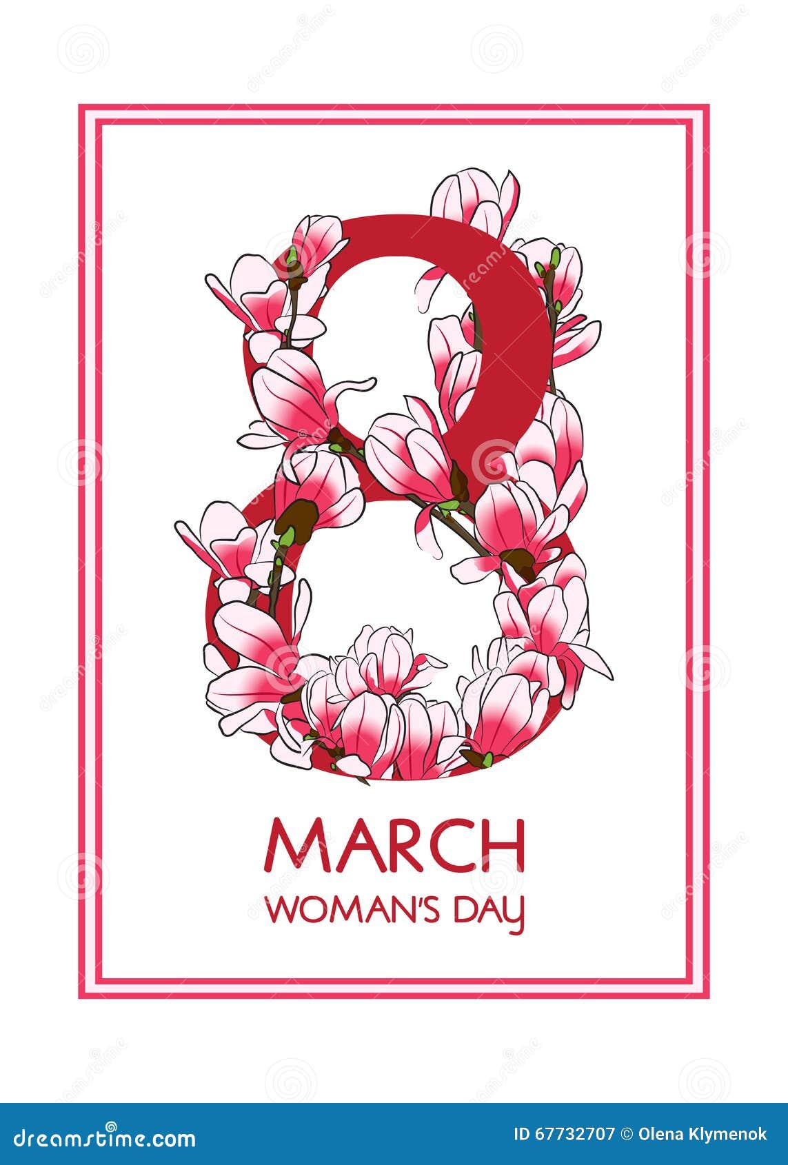 8 March card. stock vector. Illustration of congratulations - 67732707