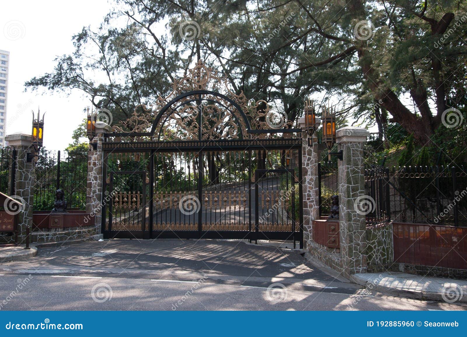 3 March 2007 the Close Up View Elaborate Wrought Iron Gate Stock Photo ...