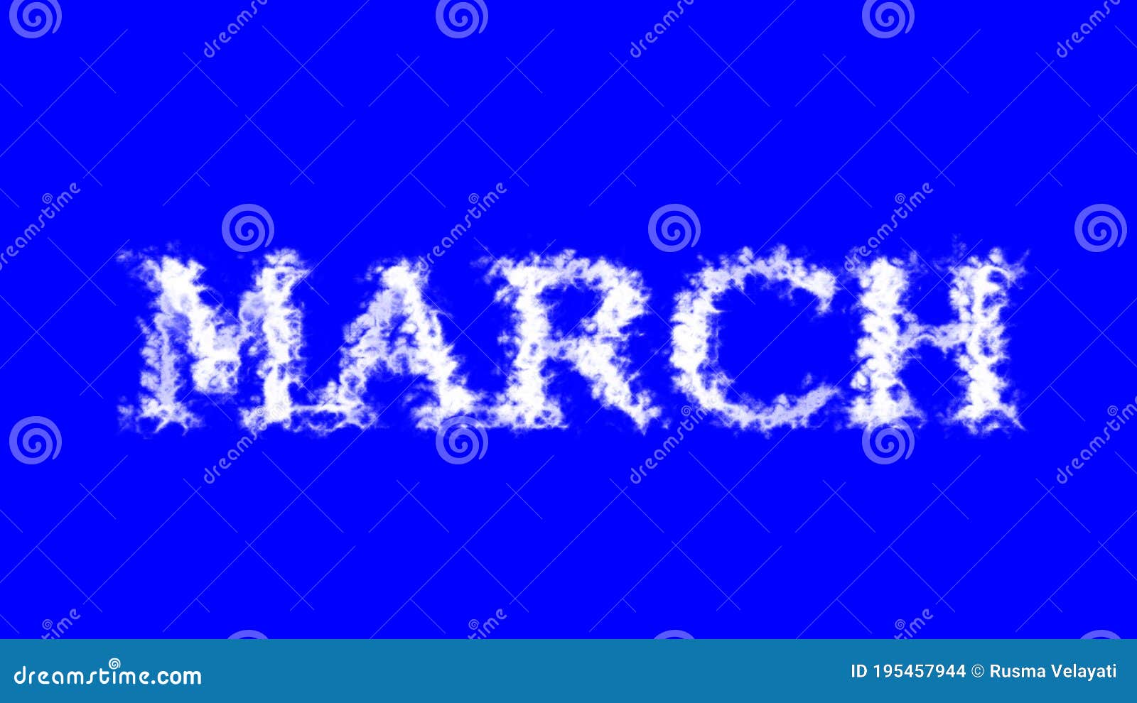 March Cloud Text Effect Blue Isolated Background Stock Illustration ...