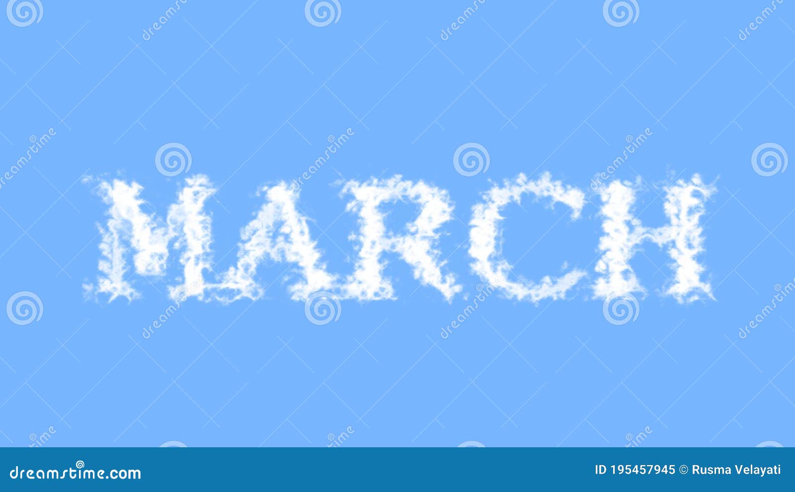 March Cloud Text Effect Sky Isolated Background Stock Illustration ...