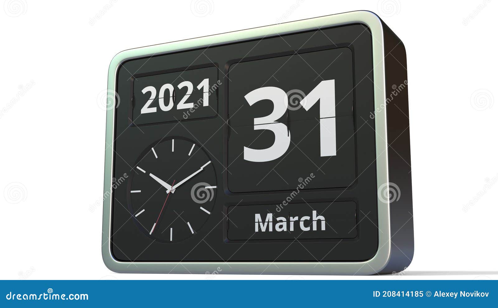 March 31 Date on the Flip Clock Calendar, 3d Rendering Stock ...
