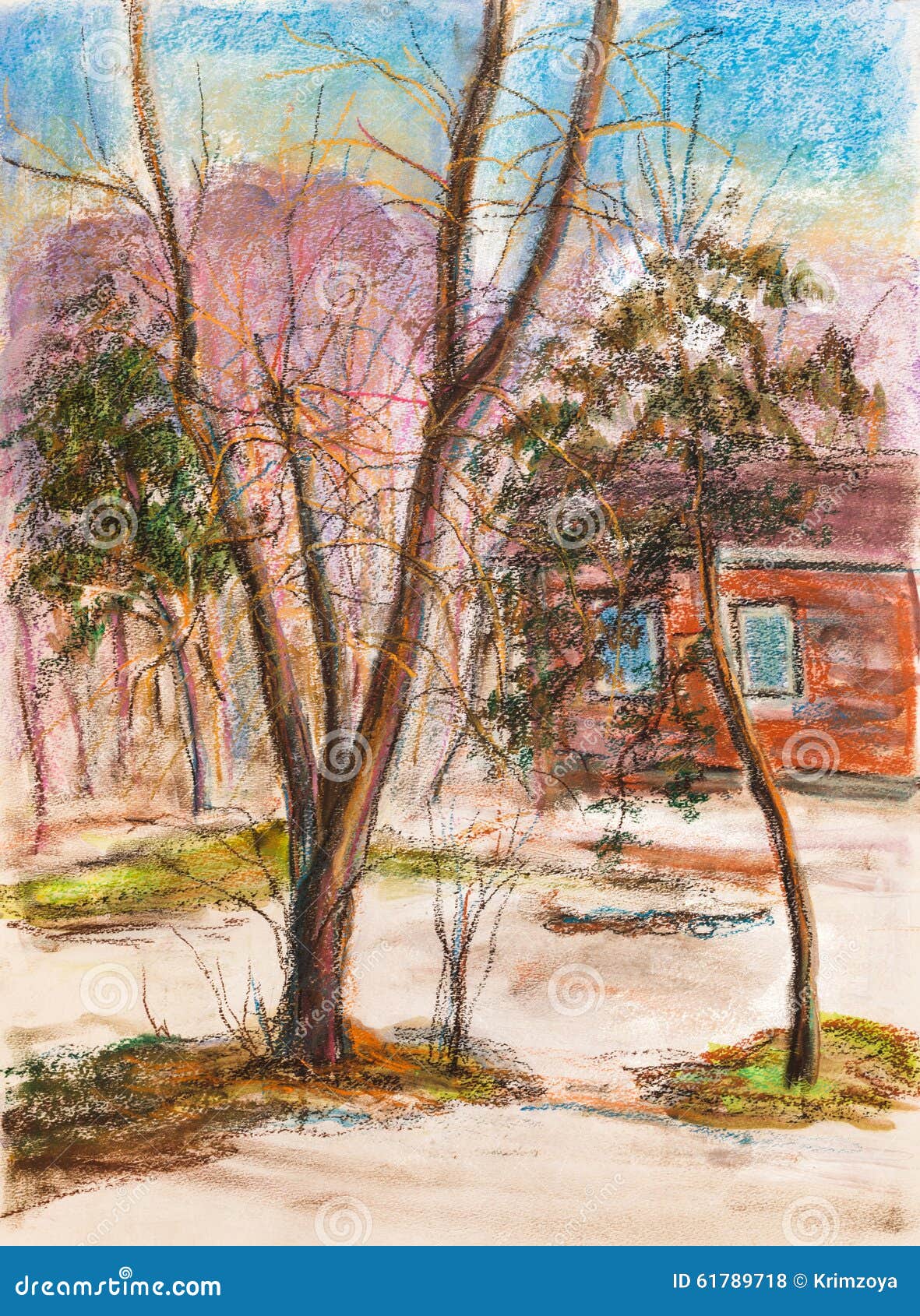 March day stock illustration. Illustration of drawn, scenery - 61789718