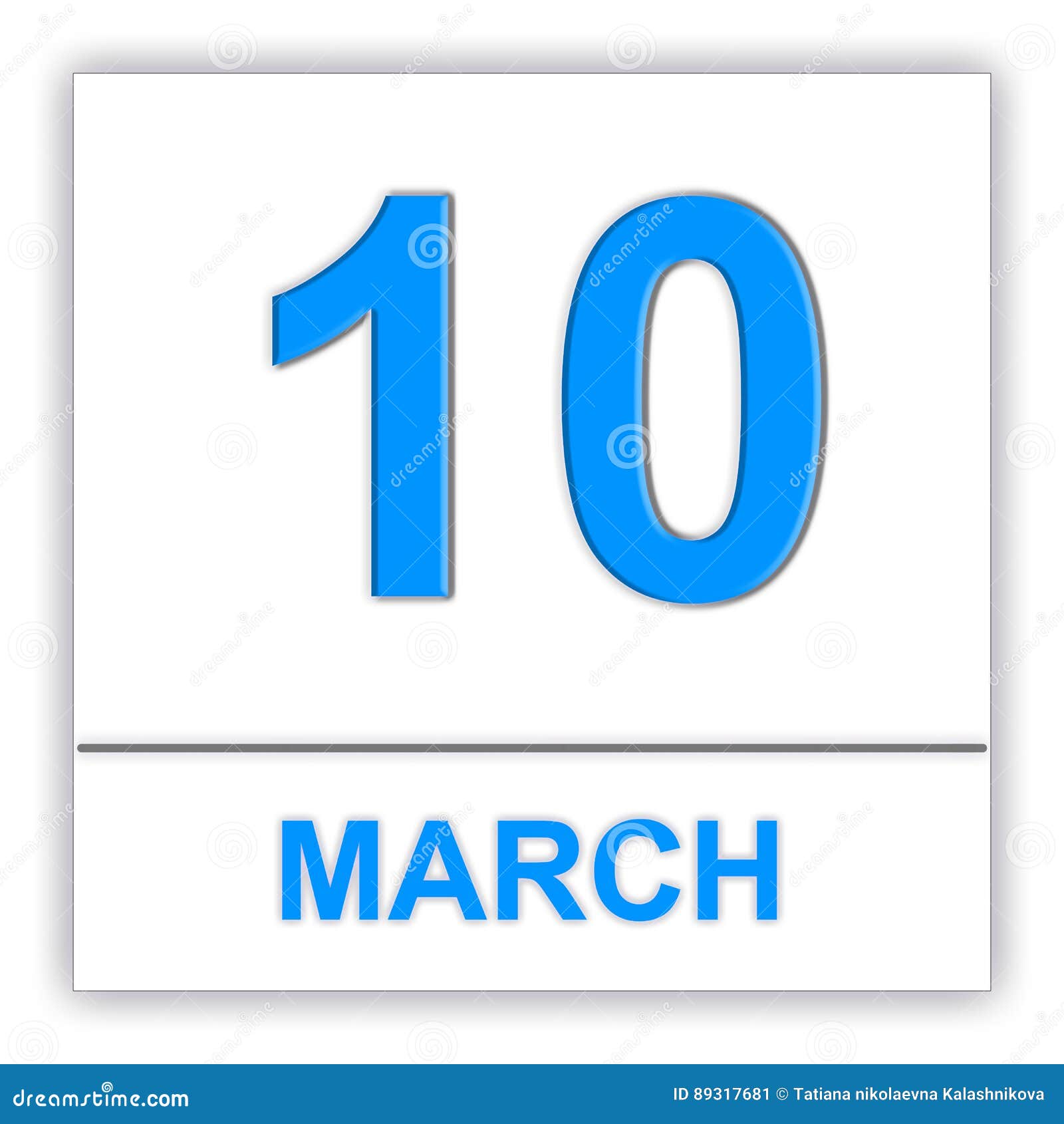 March 10. Day on the Calendar Stock Illustration - Illustration of year ...