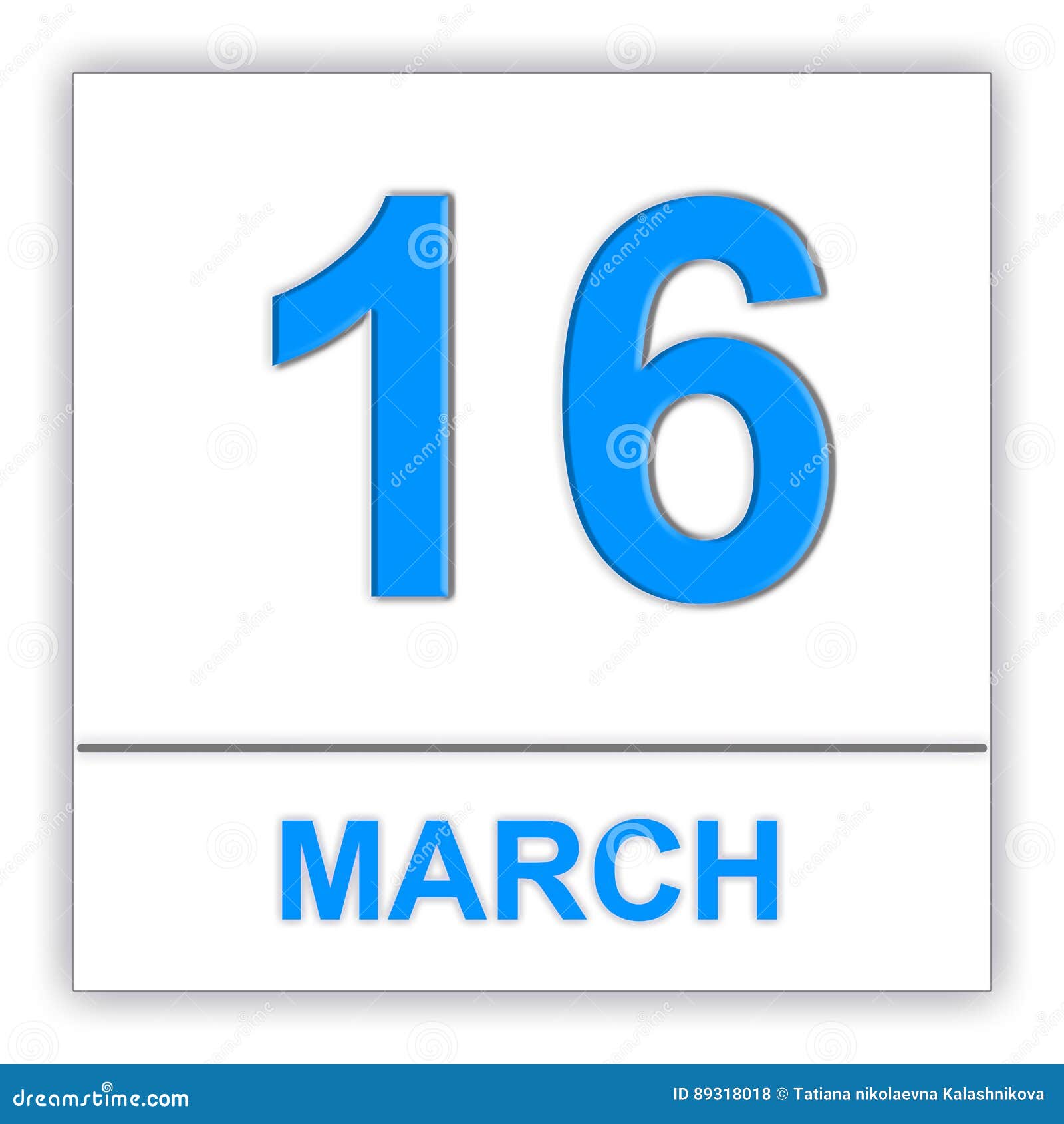 March 16. Day on the Calendar Stock Illustration - Illustration of ...