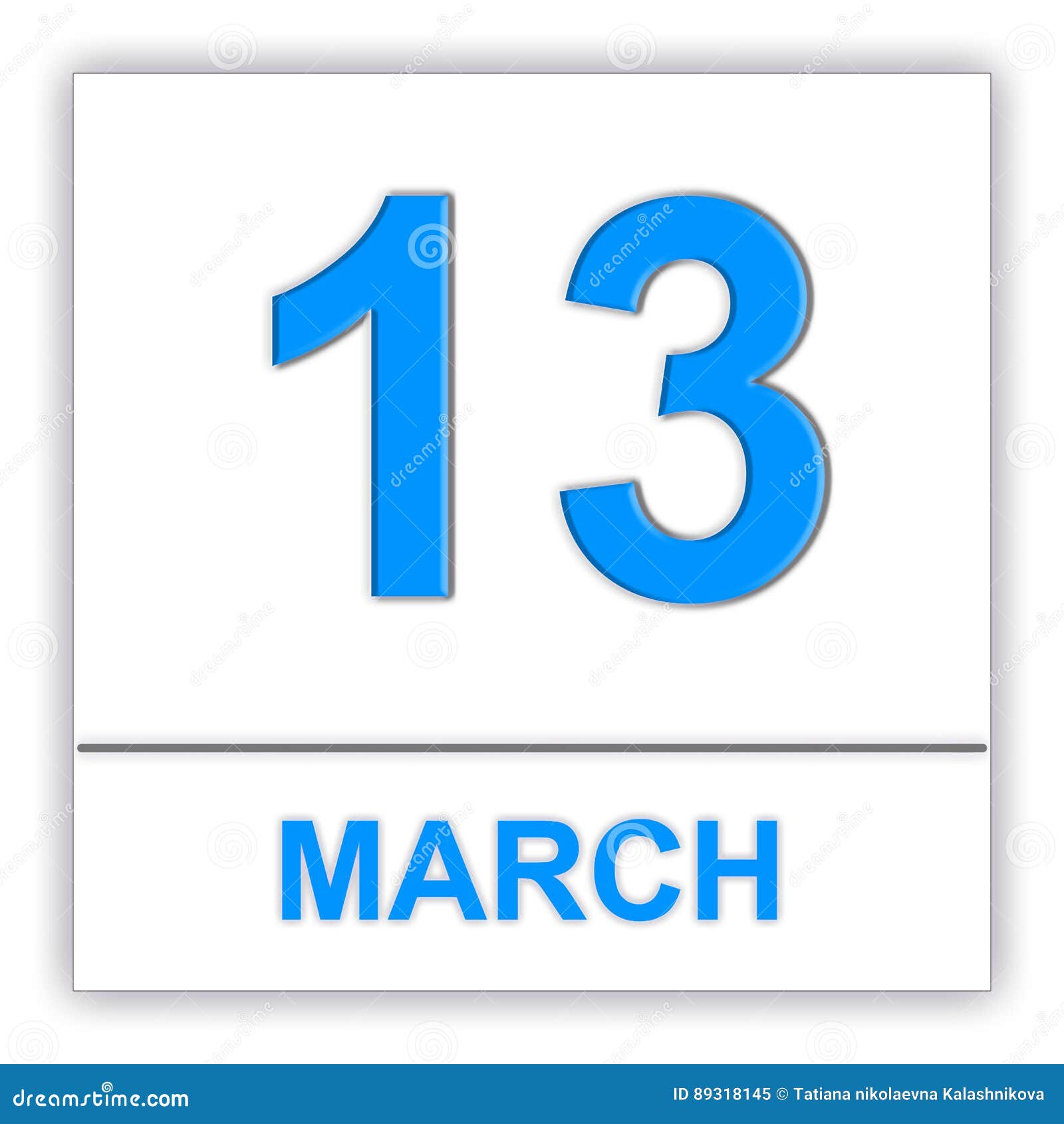 March 13. Day on the Calendar Stock Illustration - Illustration of ...