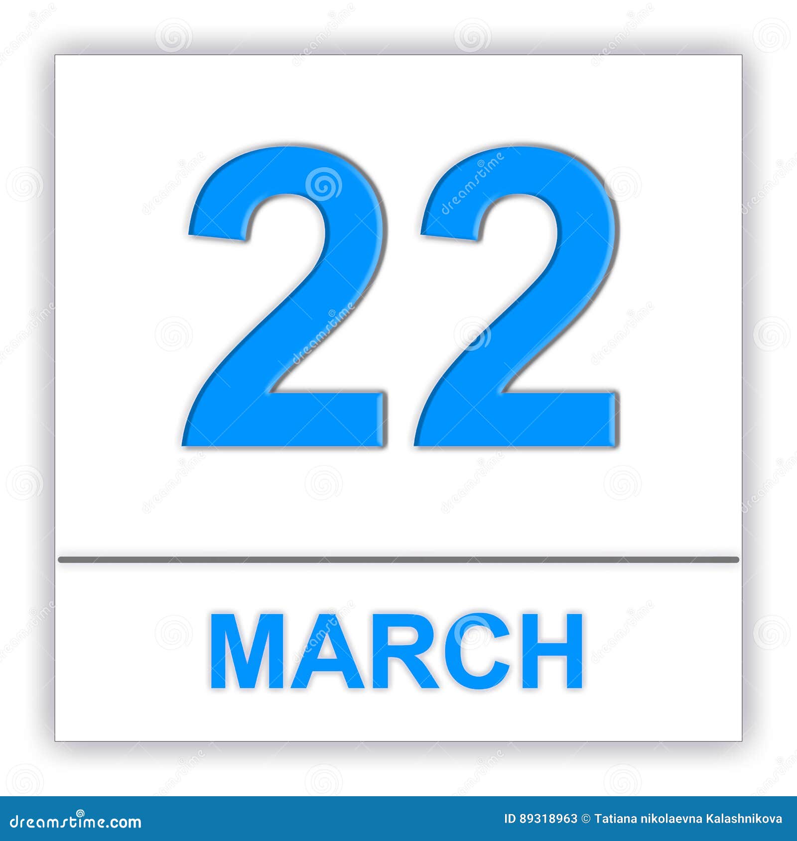 March 22. Day on the Calendar Stock Illustration - Illustration of ...