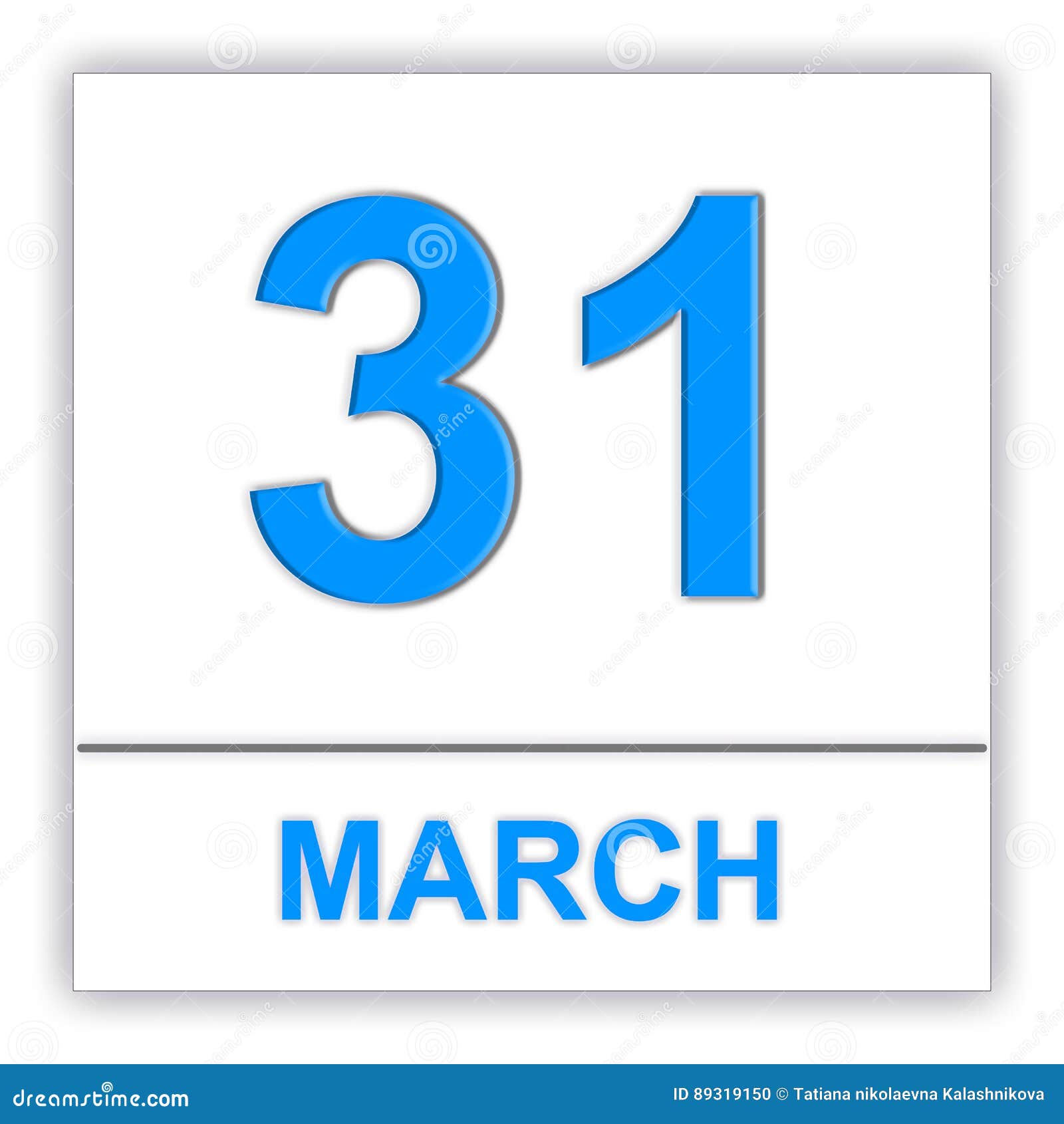 March 31. Day on the Calendar Stock Illustration - Illustration of ...