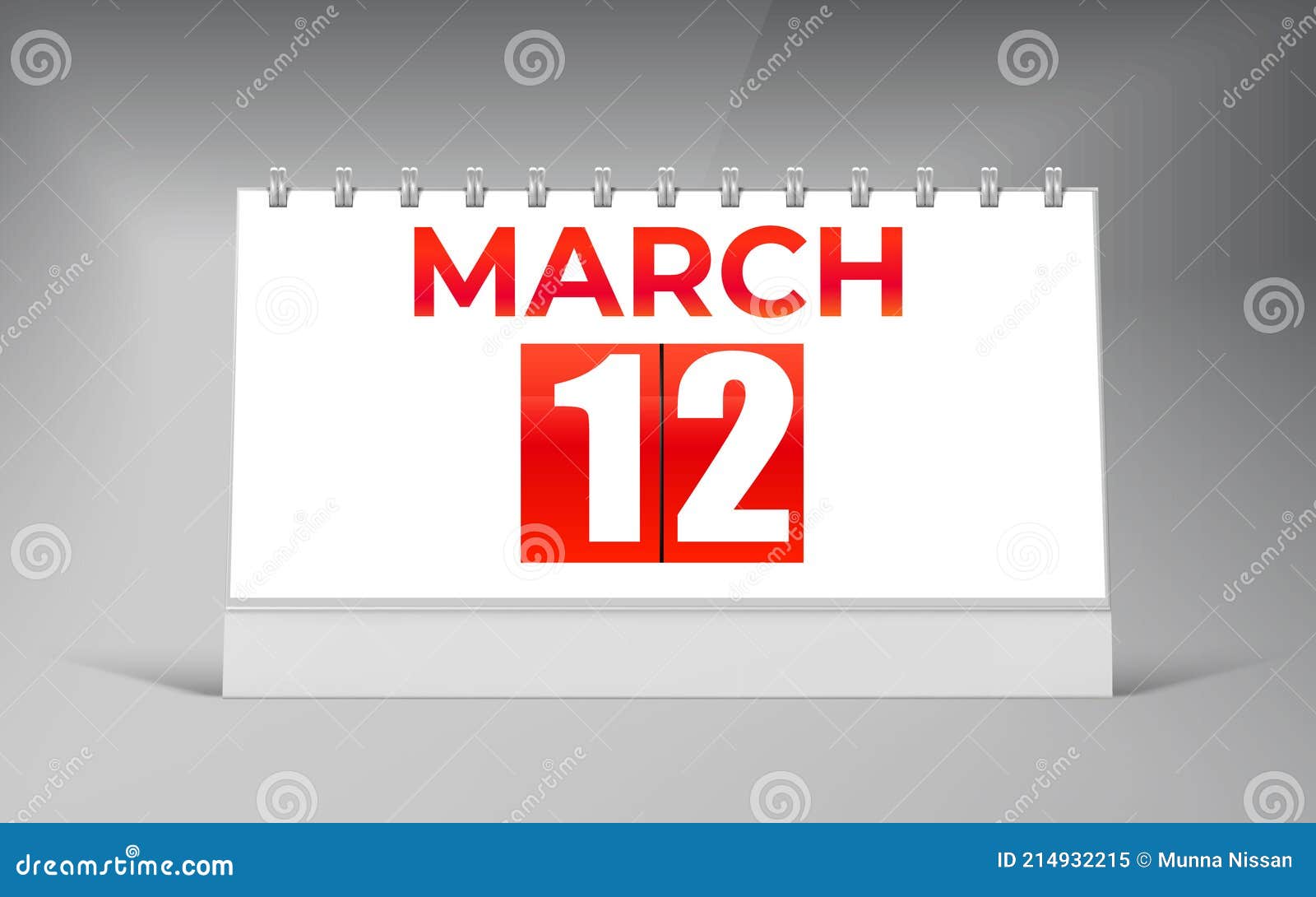 March 12, Desk Calendar Design Template. Single Date Calendar Design ...